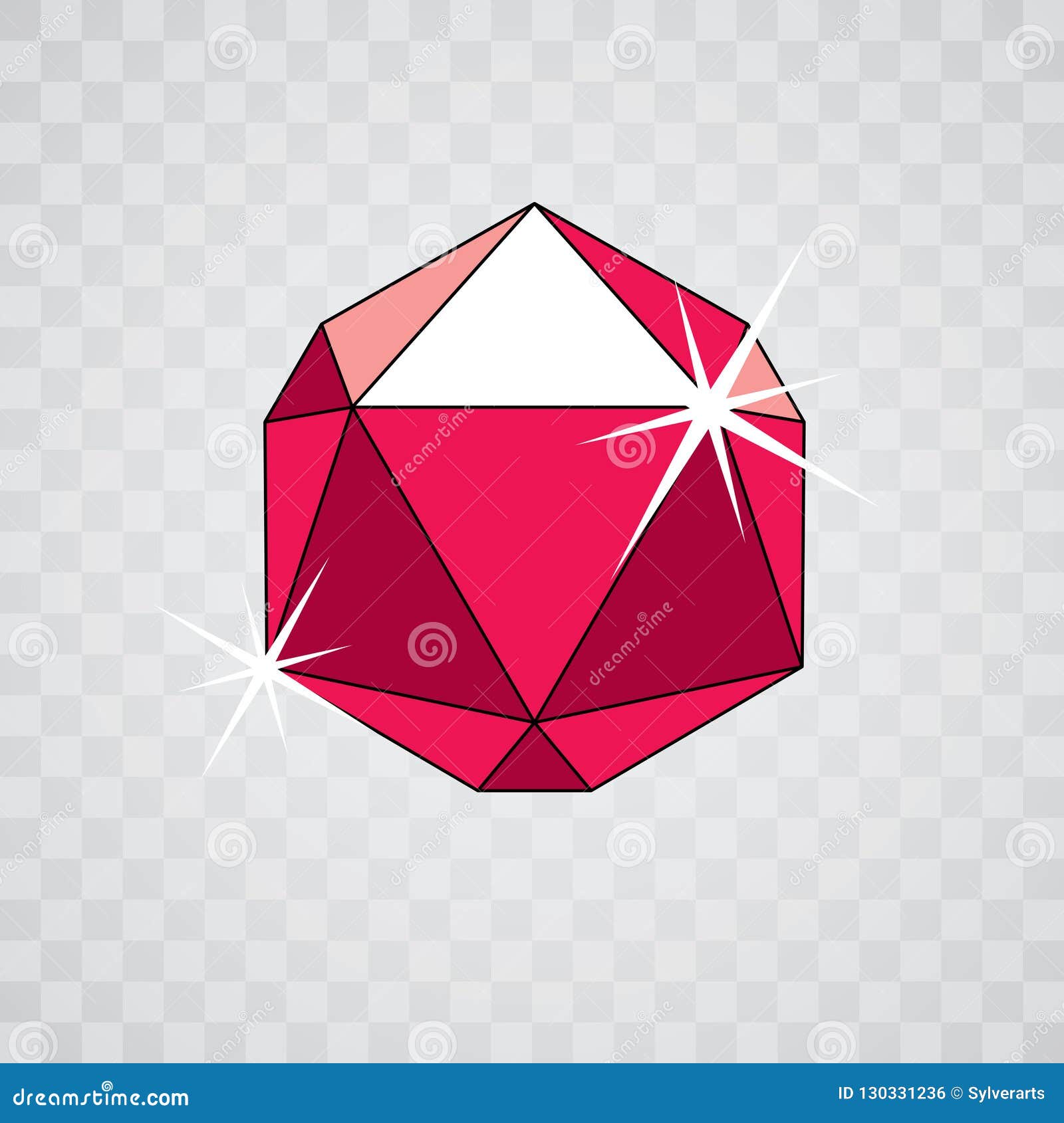 Vector Glossy Red Ruby Symbol. Luxury Diamond Icon, Illustration Stock ...