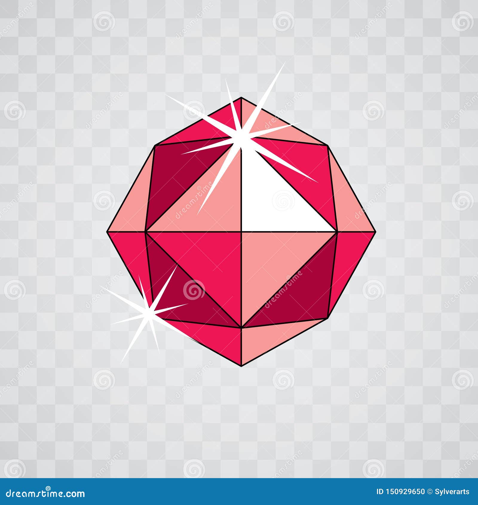 Vector Glossy Red Ruby Symbol. Luxury Diamond Icon. Stock Vector ...