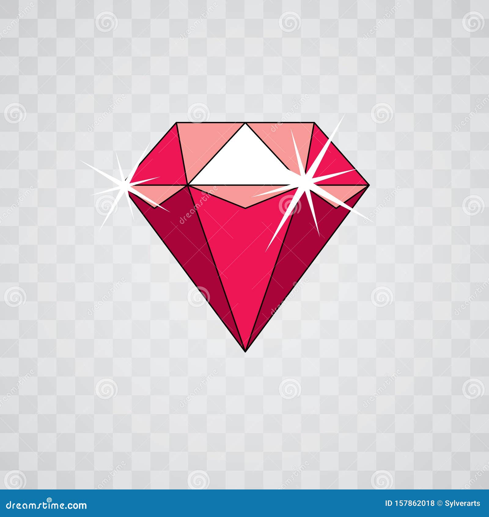 Vector Glossy Red Ruby Symbol. Luxury Diamond Icon. Stock Vector ...