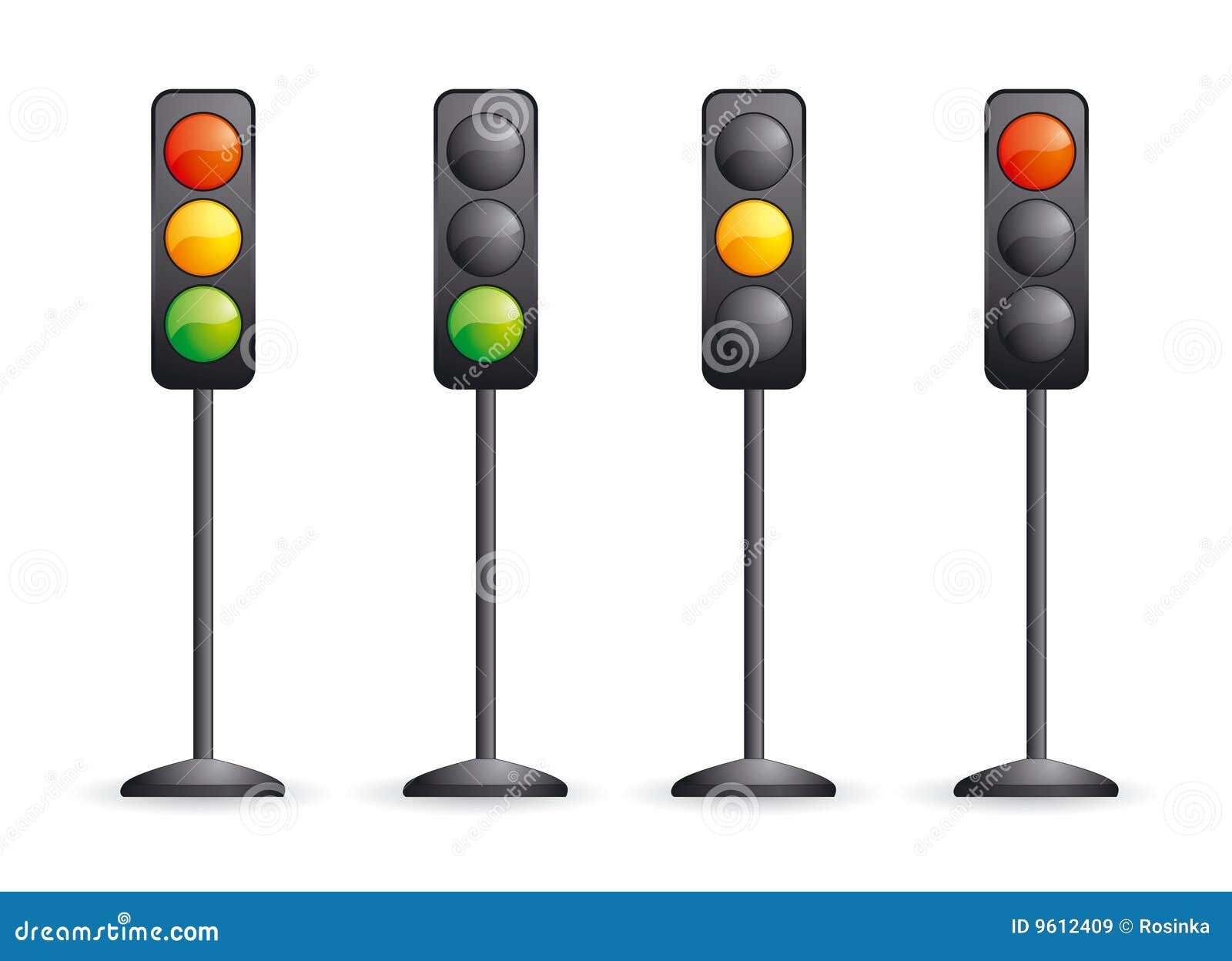 Vector glossy semaphores stock vector. Illustration of gloss - 9612409