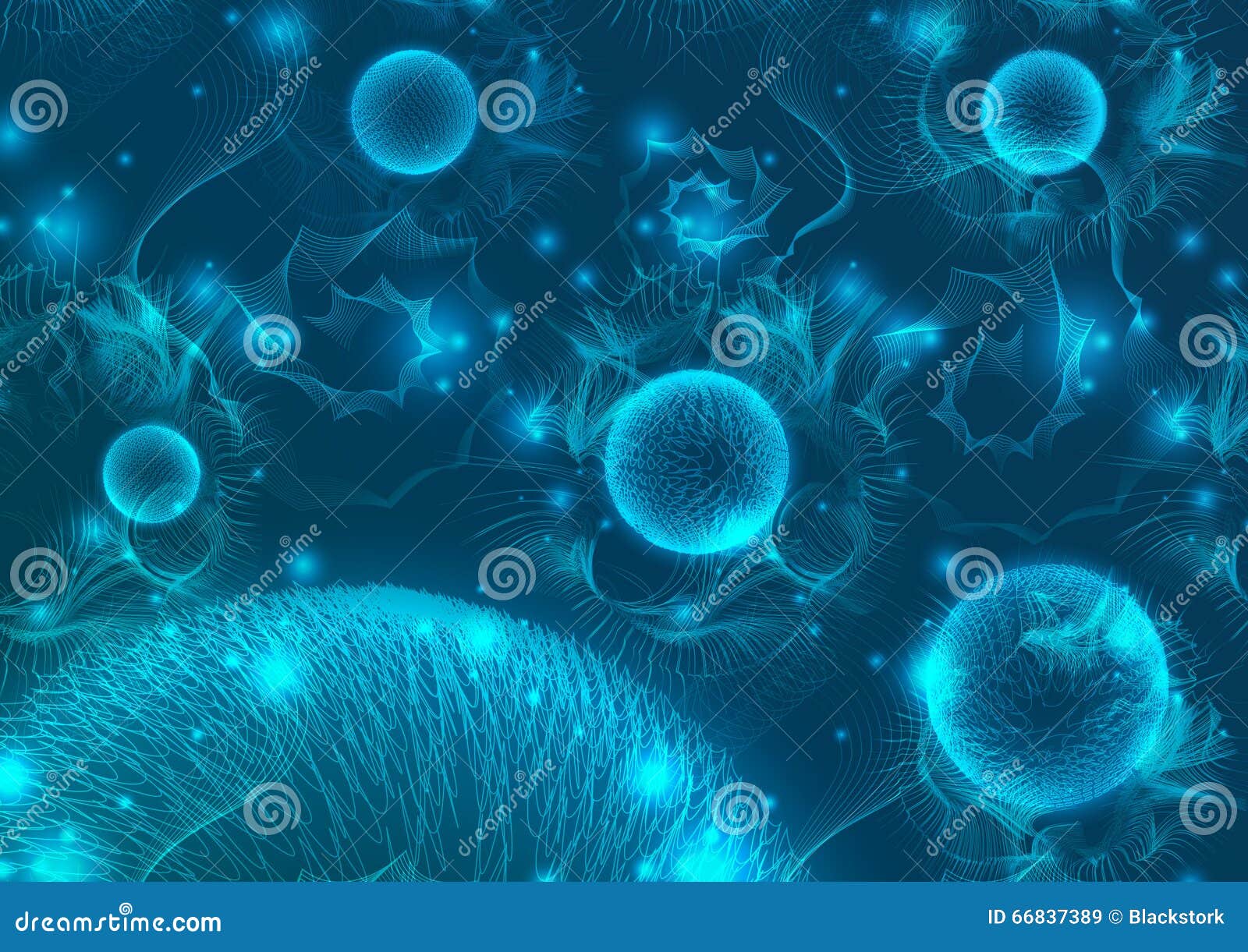 Vector Glow Blue Cosmos Abstract Background. Space Theme Stock Vector ...
