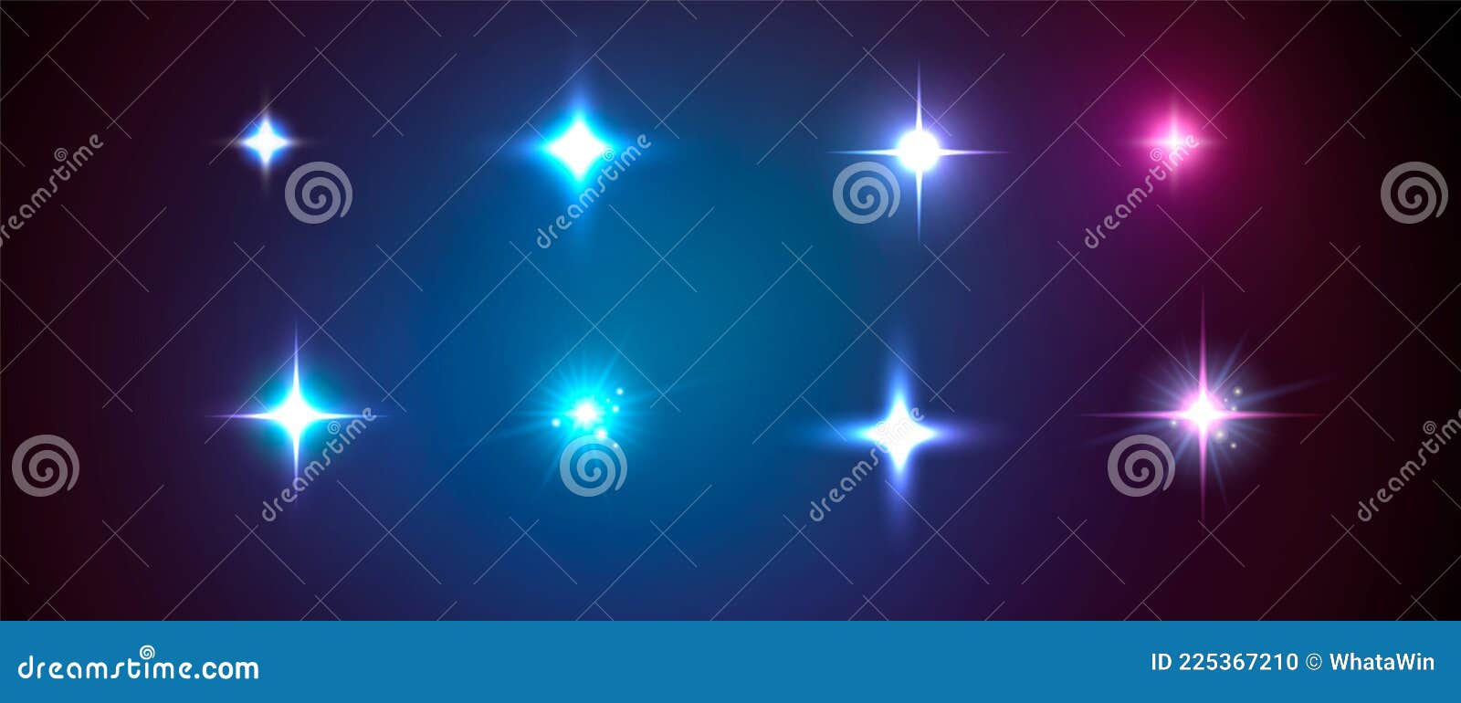 Vector Glow Light Effects. Shining Stars Design Elements Stock Vector ...