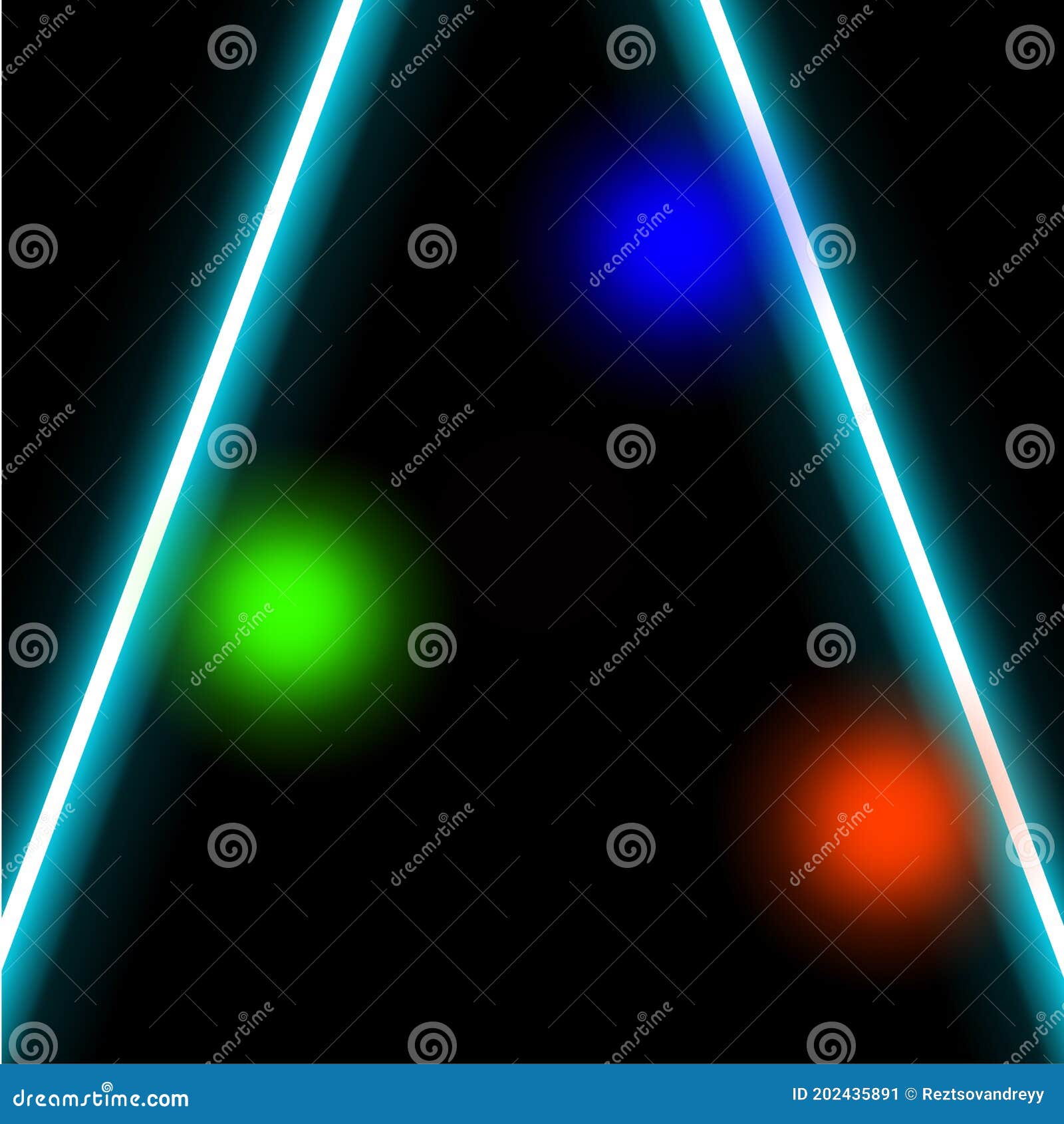 Vector Glowing Blue Abstract Lines with Rgb Balls on Black Background ...