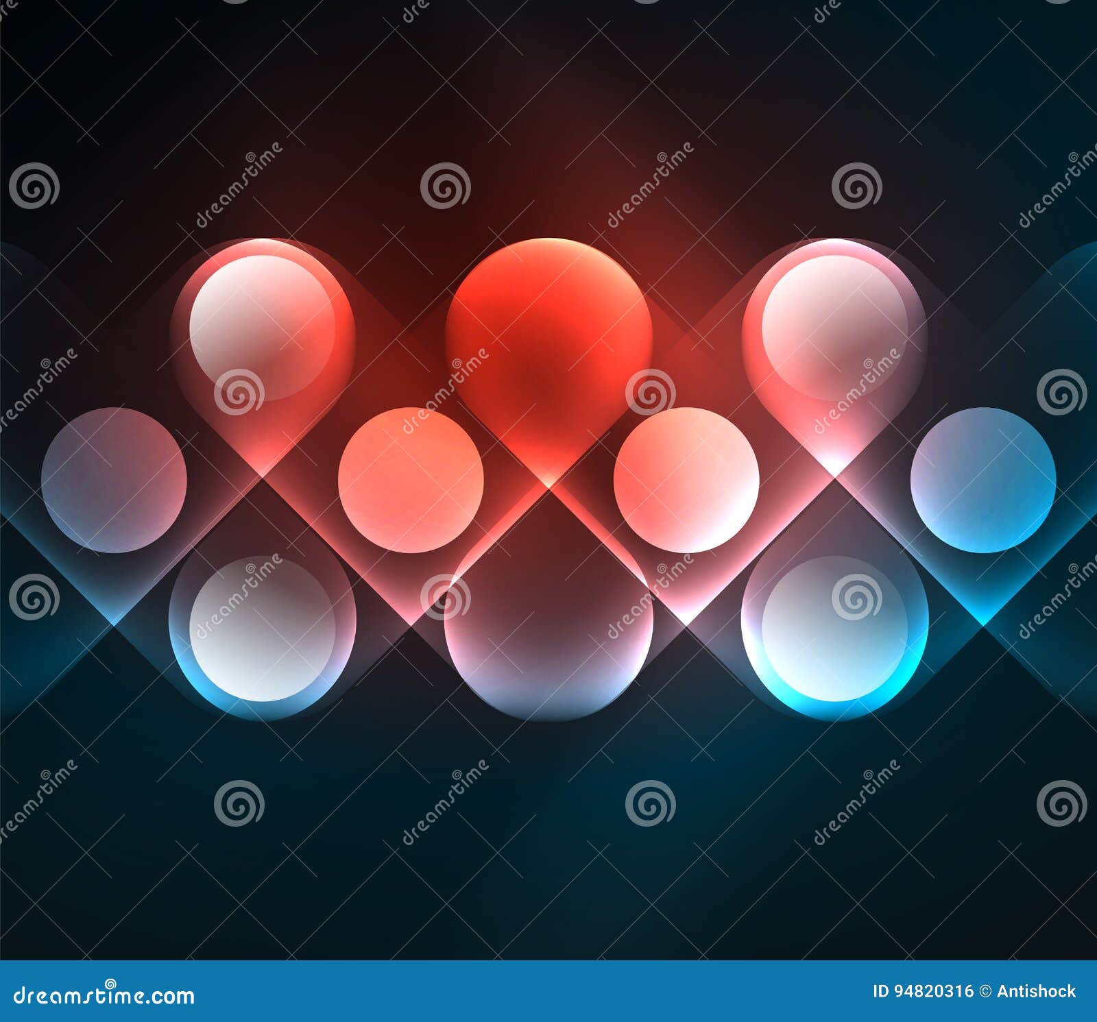 Vector Glowing Geometric Shapes Background Stock Vector - Illustration ...