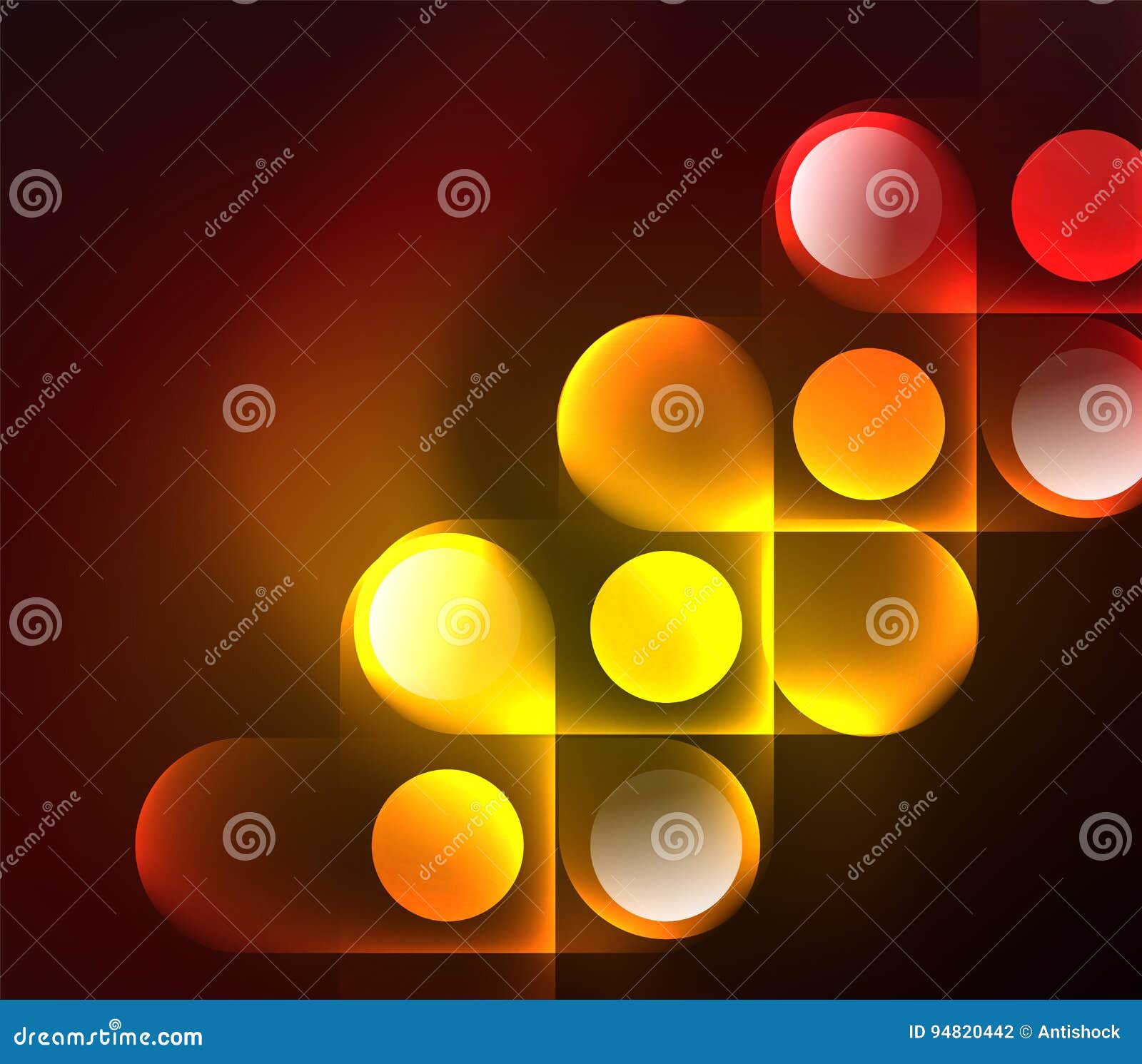 Vector Glowing Geometric Shapes Background Stock Vector - Illustration ...