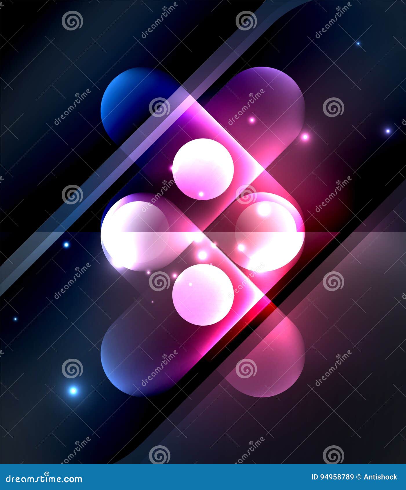 Vector Glowing Geometric Shapes Background Stock Vector - Illustration ...