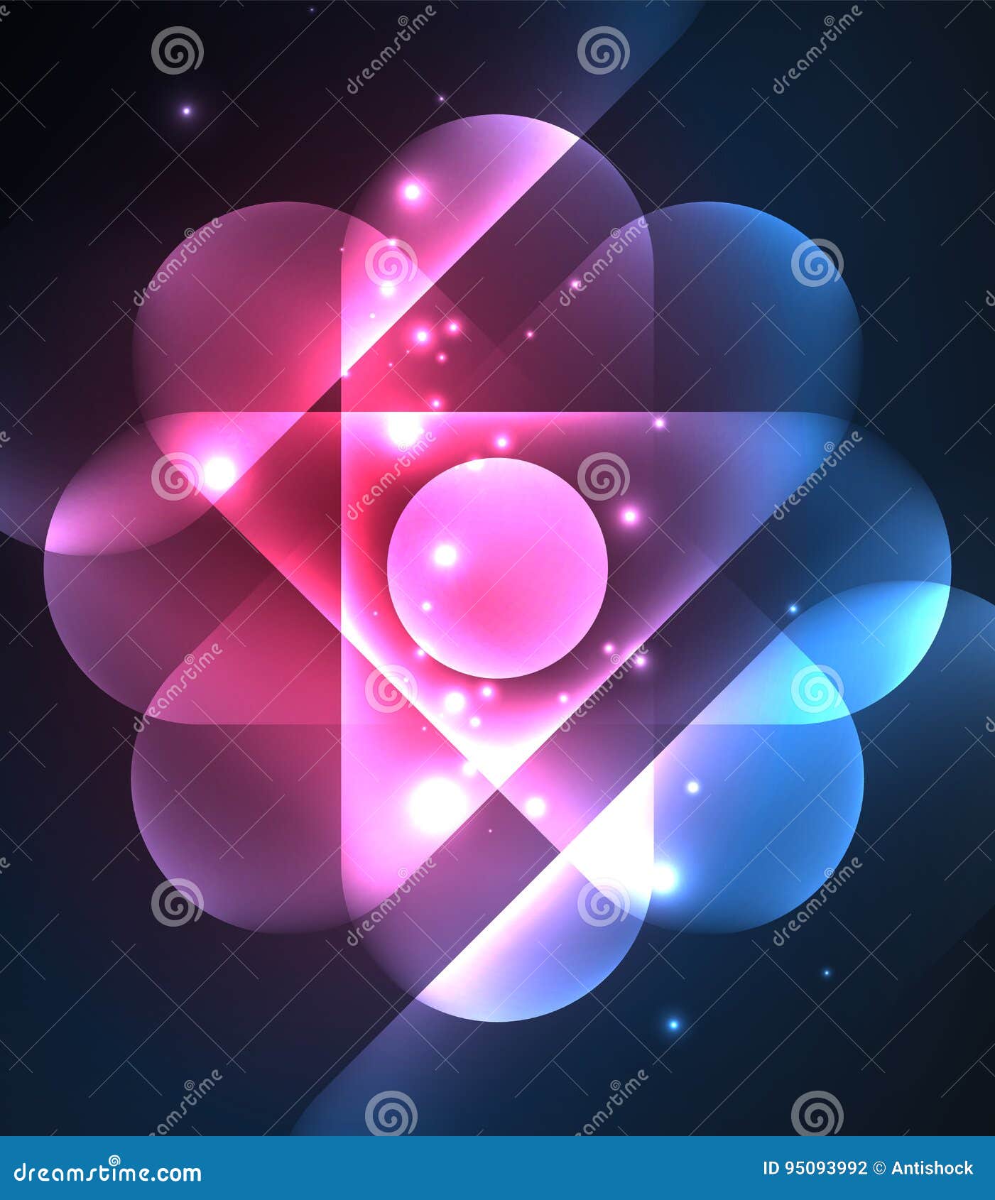 Vector Glowing Geometric Shapes Background Stock Vector - Illustration ...