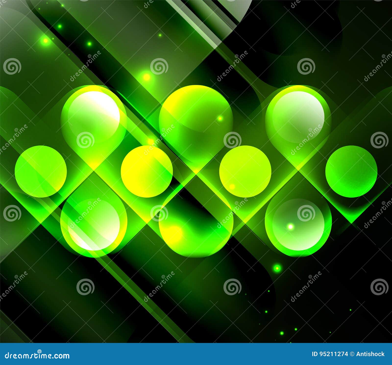 Vector Glowing Geometric Shapes Background Stock Vector - Illustration ...