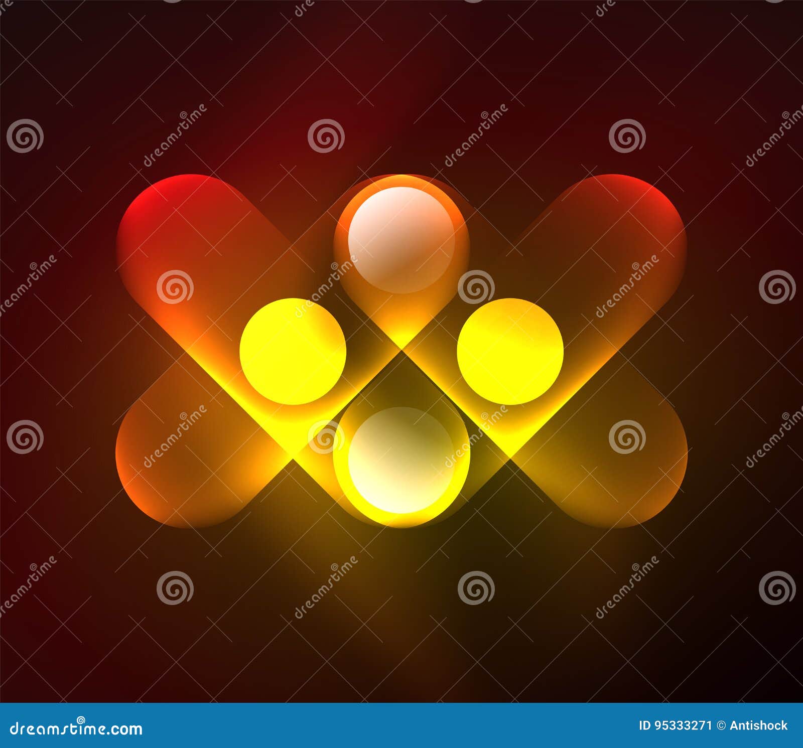 Vector Glowing Geometric Shapes Background Stock Vector - Illustration ...