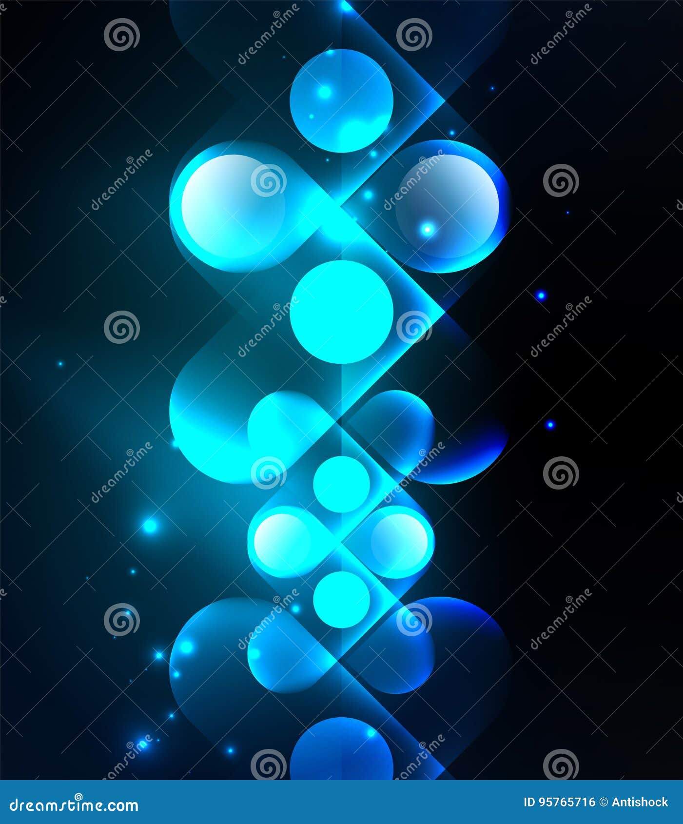 Vector Glowing Geometric Shapes Background Stock Vector - Illustration ...