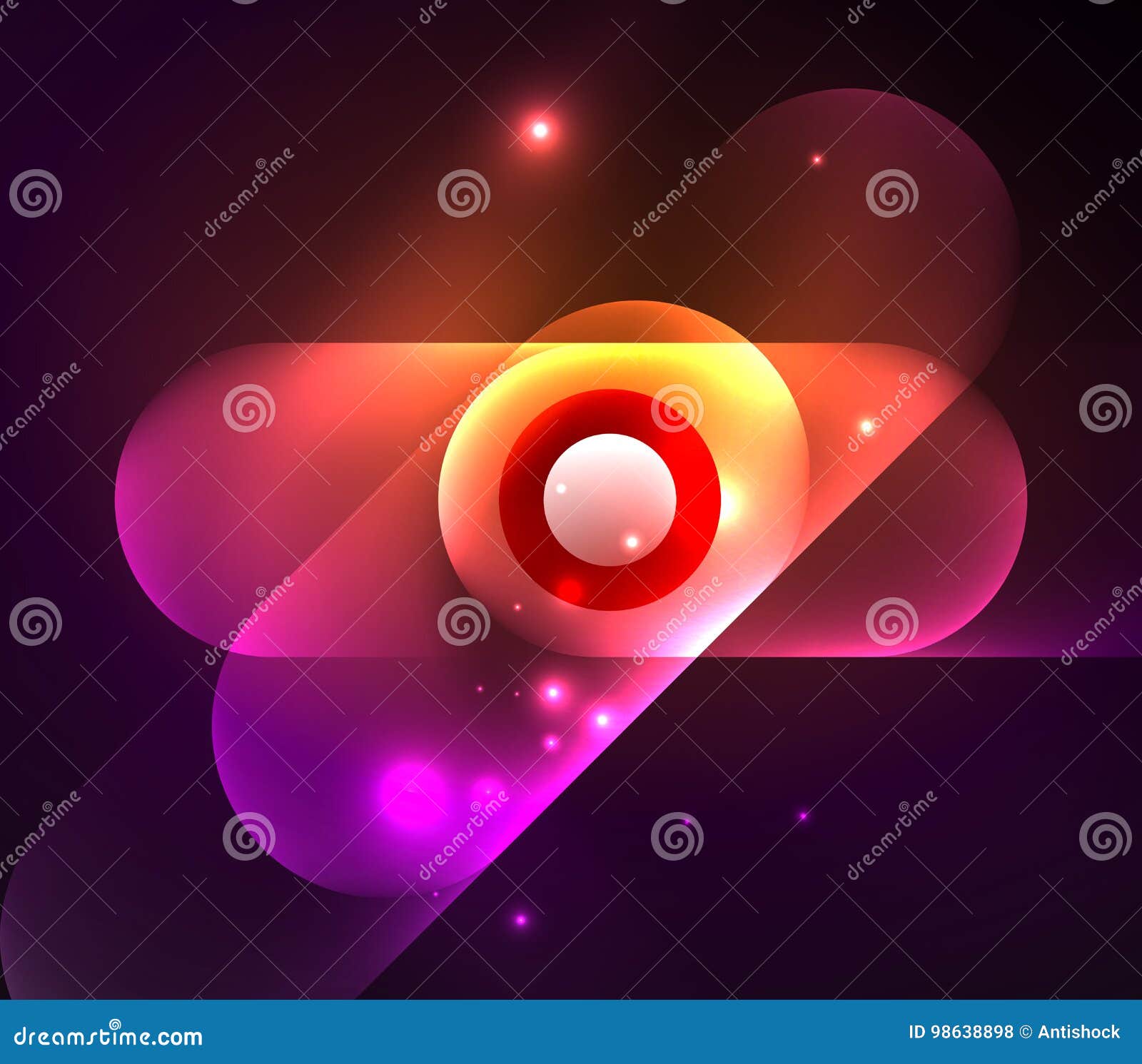 Vector Glowing Geometric Shapes Background Stock Vector - Illustration ...