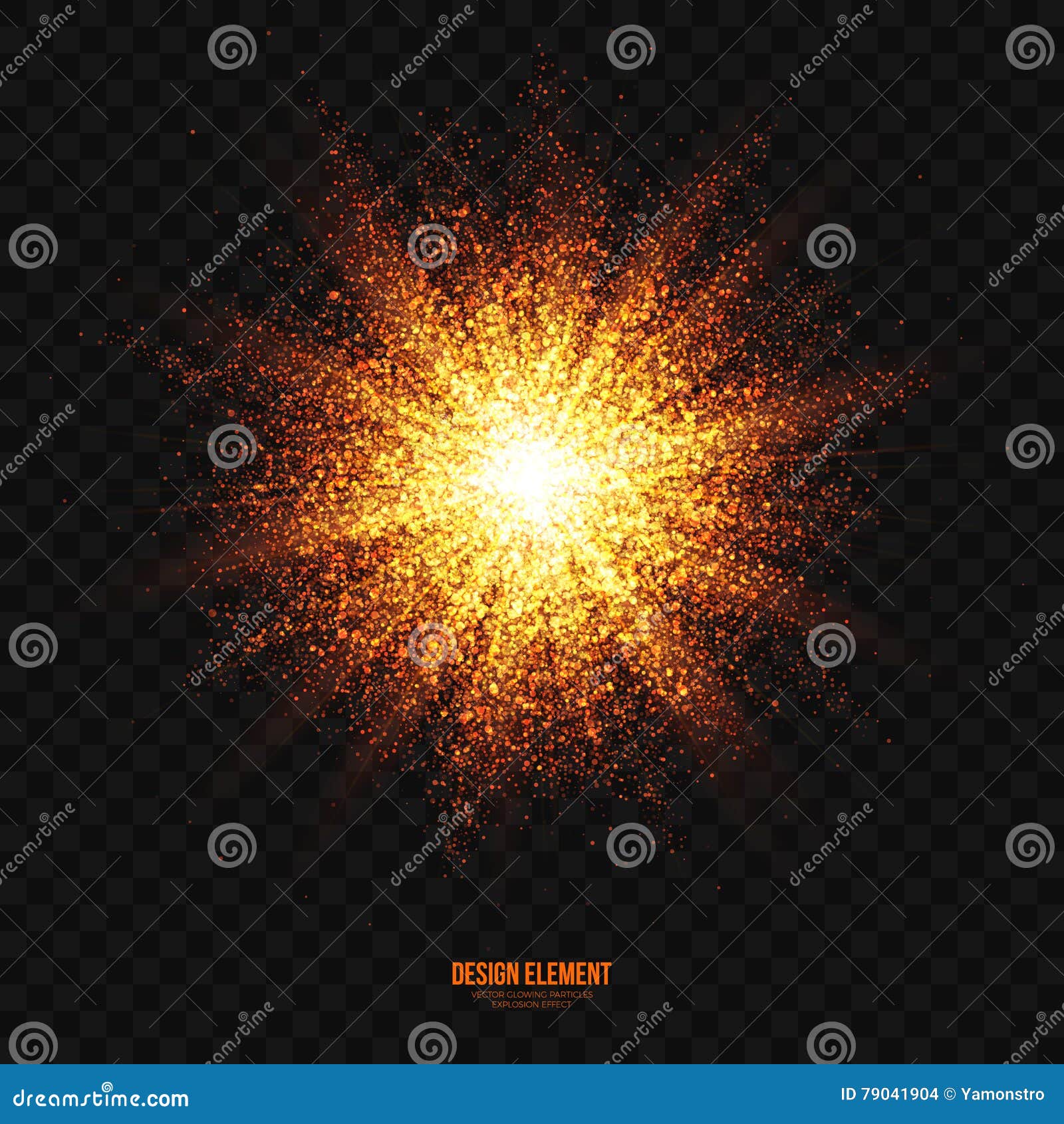 Vector Glowing Golden Particles Explosion Effect Design Element Stock ...