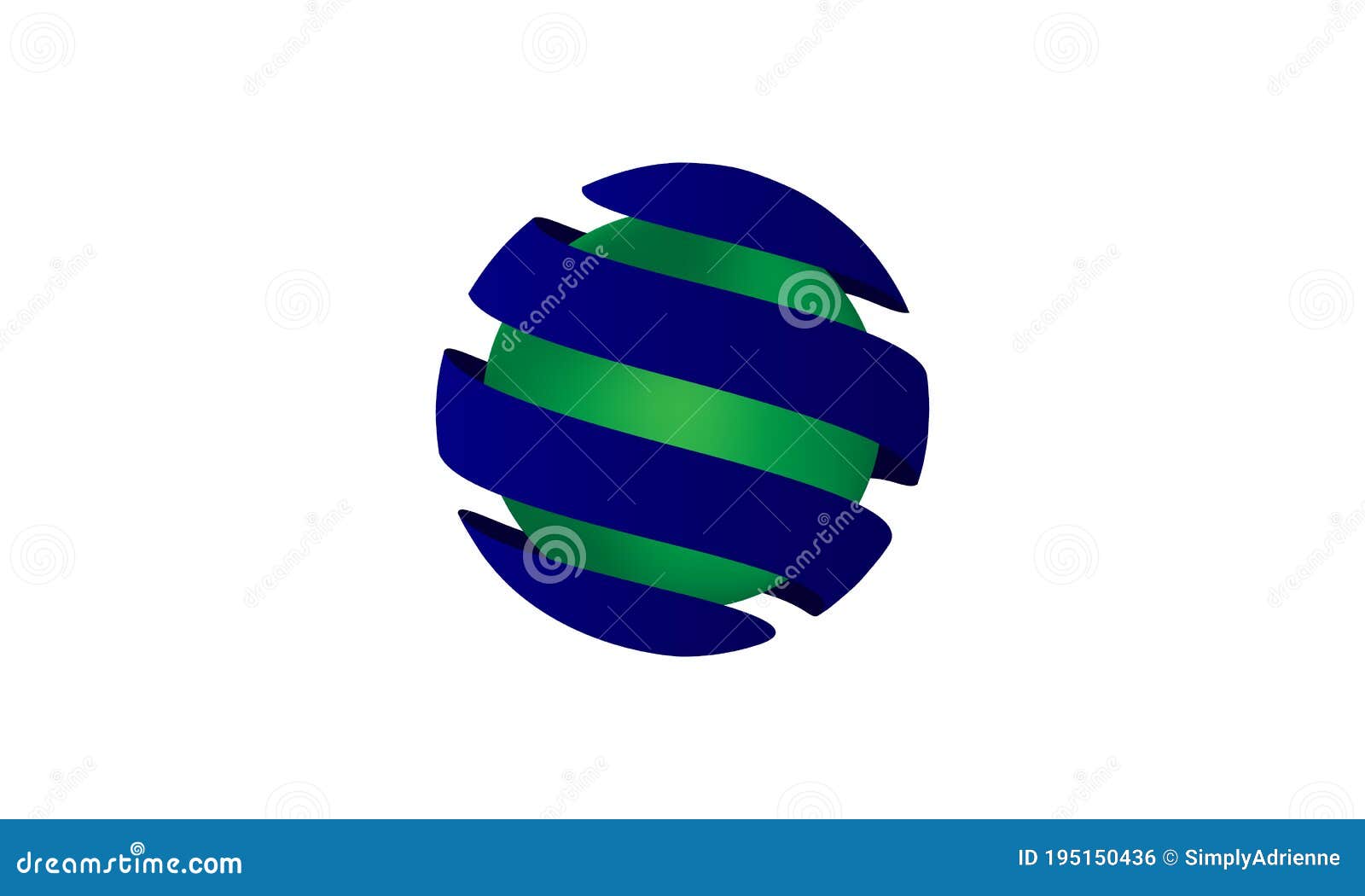 Abstract Blue and Green Vector with Circle or Orb Surrounded by Loops ...