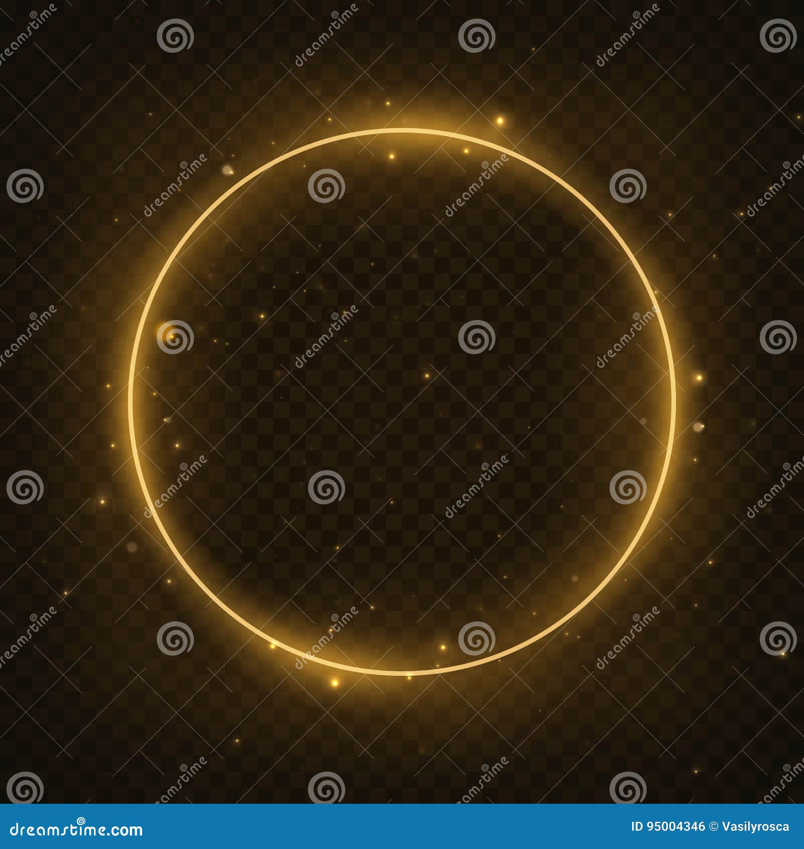 Vector Glowing Magic Circle Frame. Glowing Neon Fire Ring Wave Stock ...