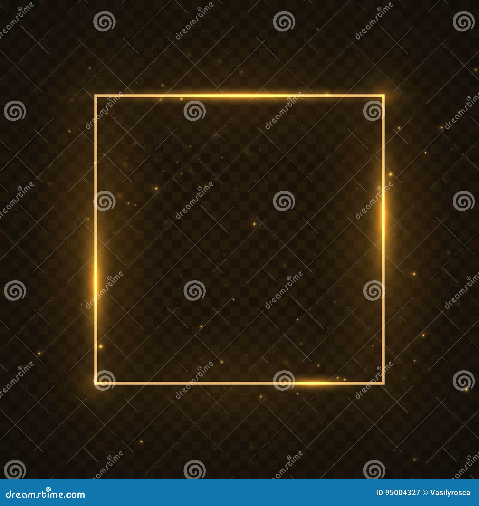 Vector Glowing Magic Square Frame. Glowing Neon Fire Wave Stock Vector ...