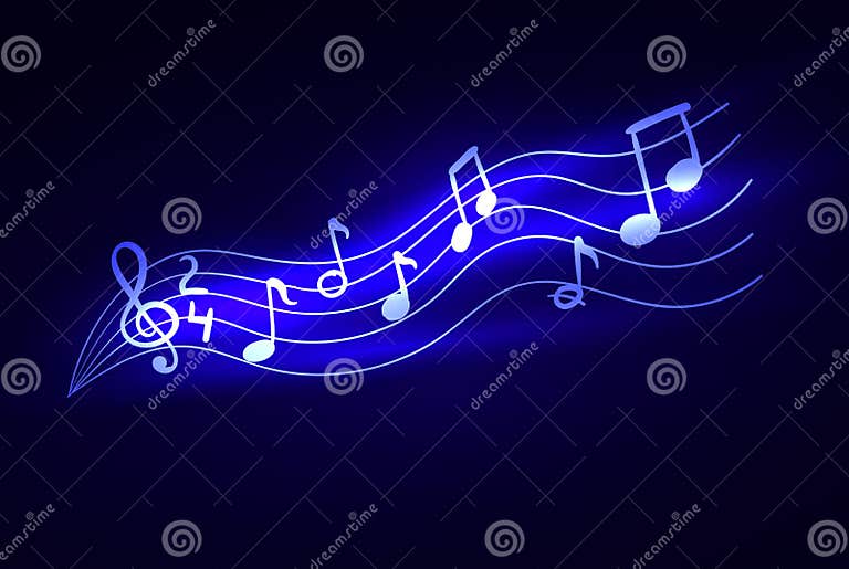 Vector Glowing Music Notes, Magic Lights, Sparkle Illustration ...