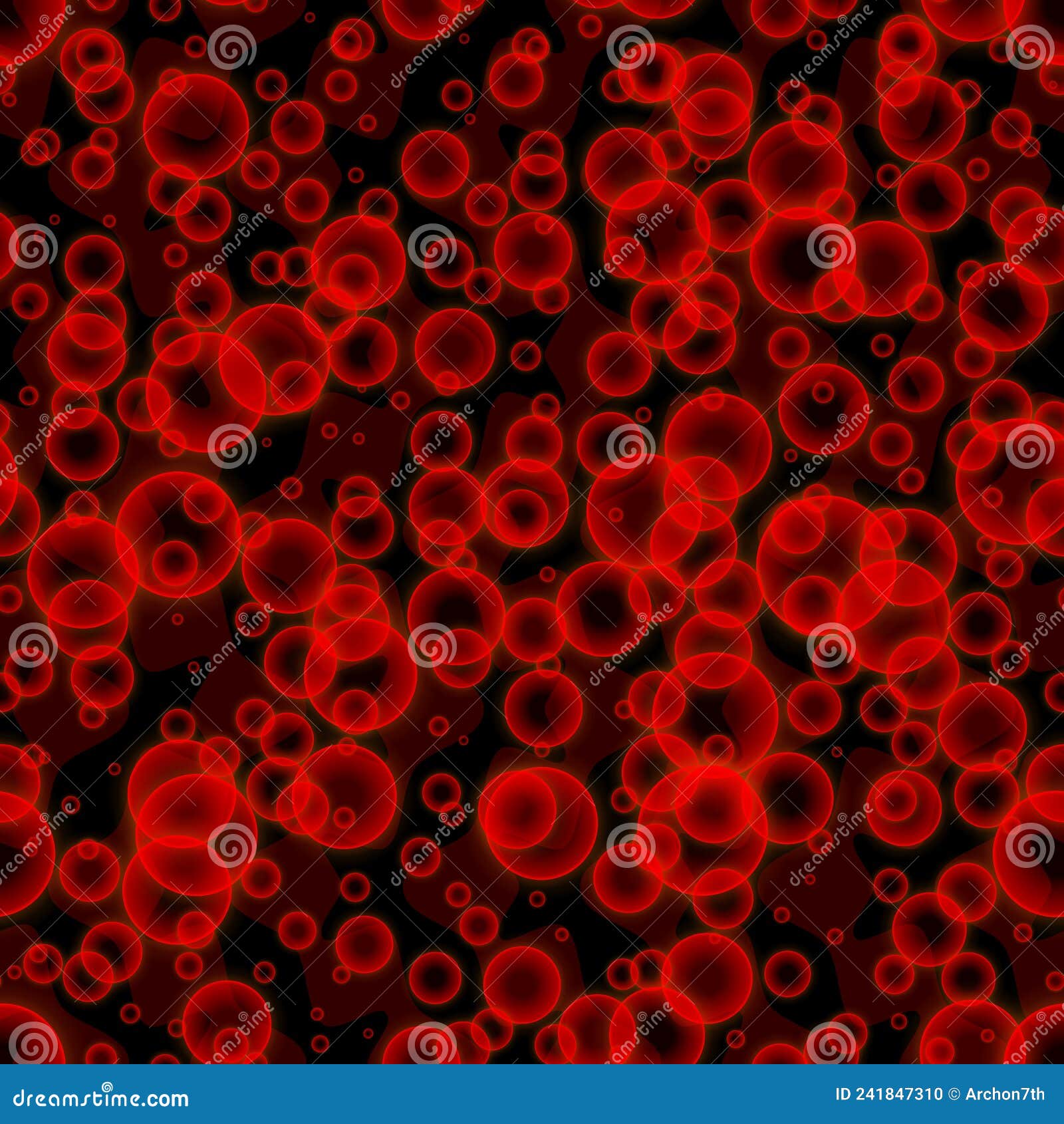 Vector Glowing Red Bubbles Abstract Texture Seamless Pattern Background ...