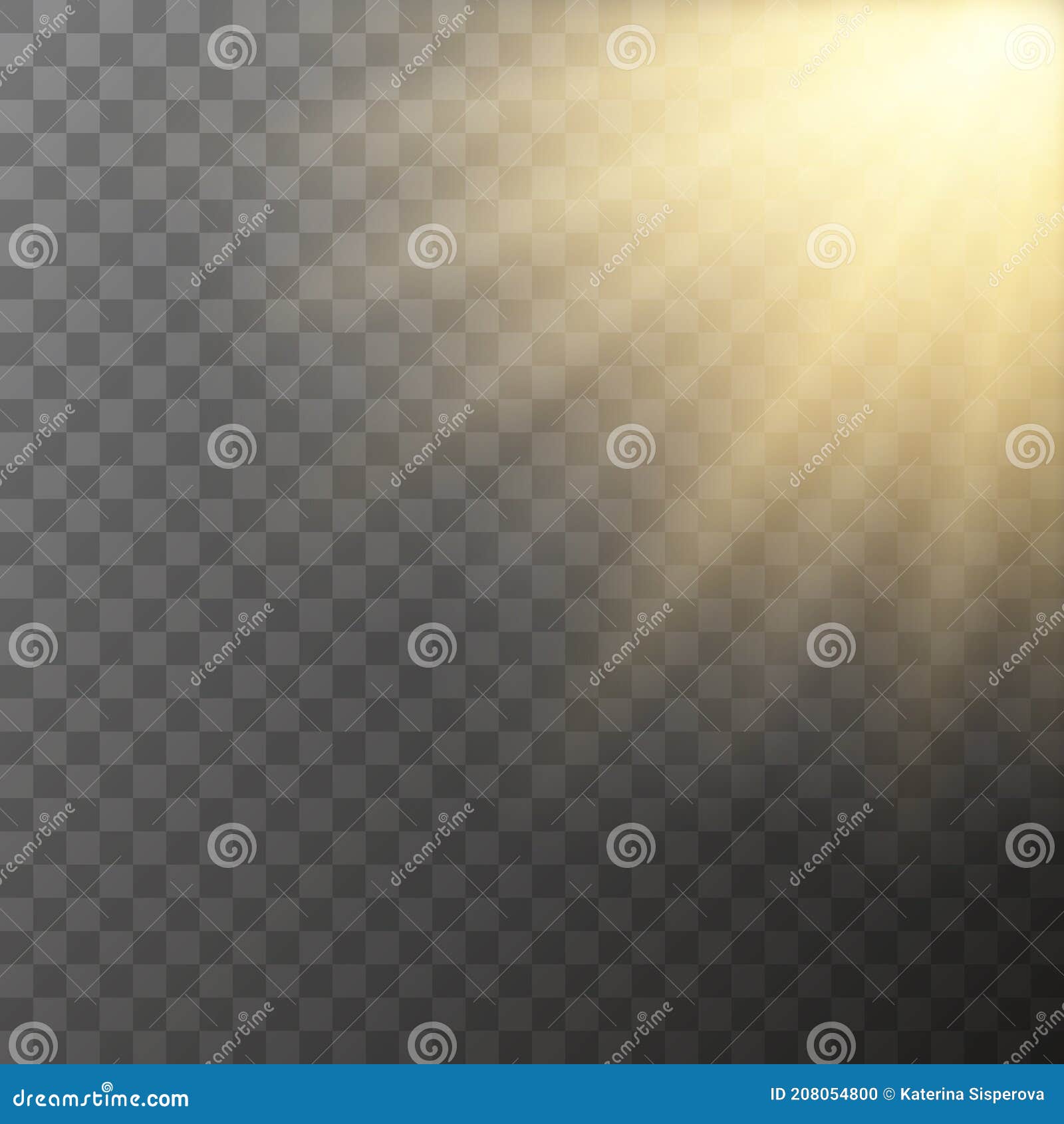 Vector Glowing Yellow Bright Light Effect Isolated on Dark Checkered ...
