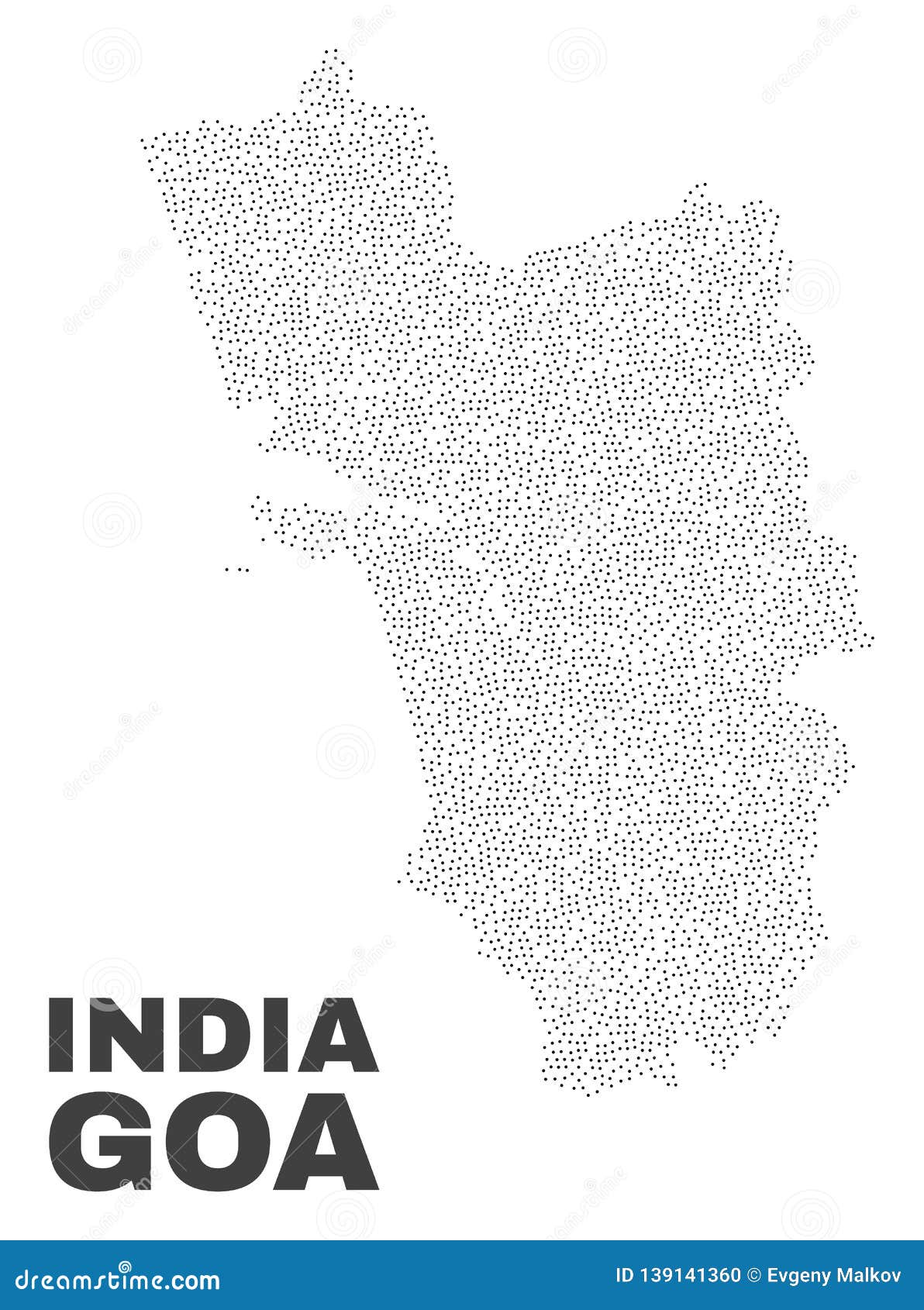 Vector Goa State Map of Dots Stock Vector - Illustration of geometric ...