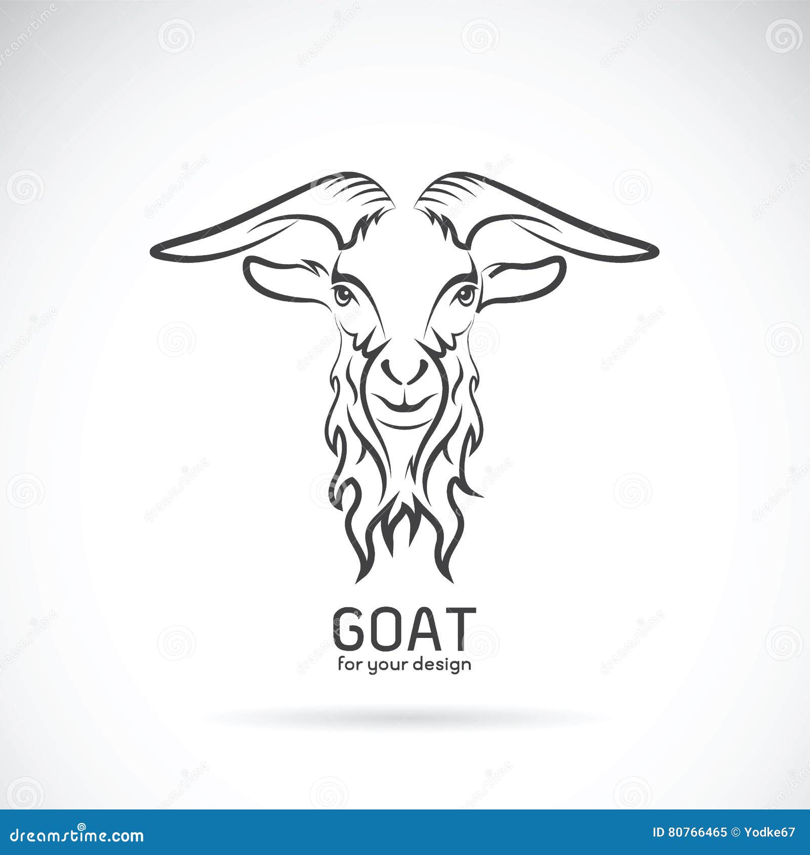 Vector Goat Symbol With Black Profile Silhouette | CartoonDealer.com ...
