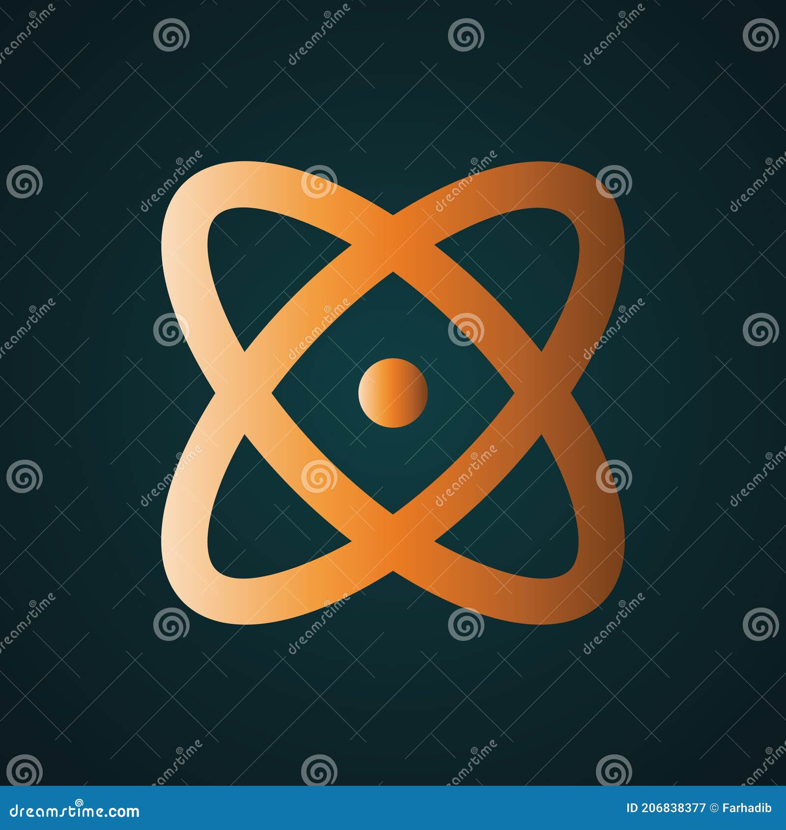 Vector Gold Atom, Science Technology Symbol. Gradient Gold Concept with ...