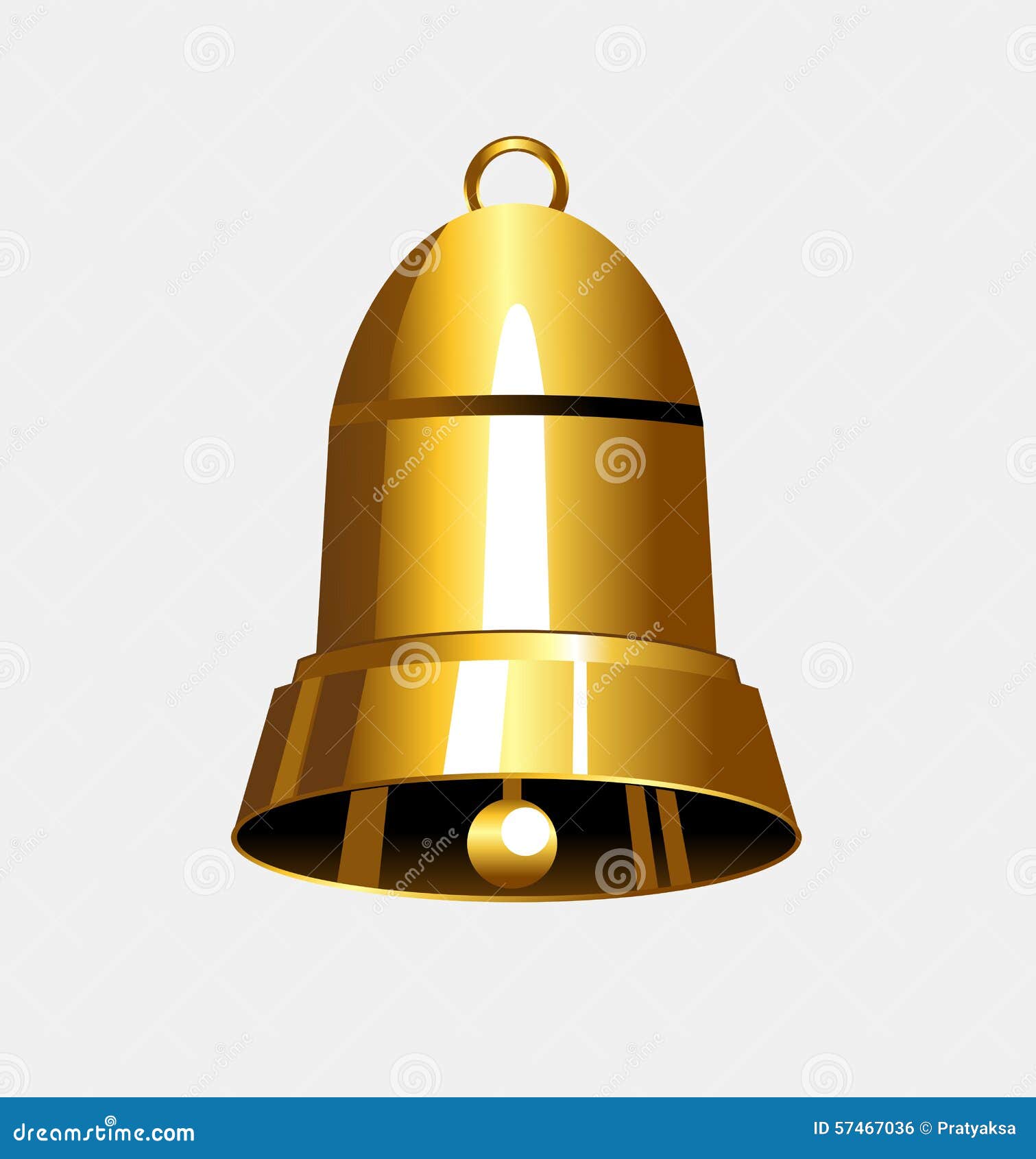 Vector of a Gold bell. stock vector. Illustration of christmas - 57467036
