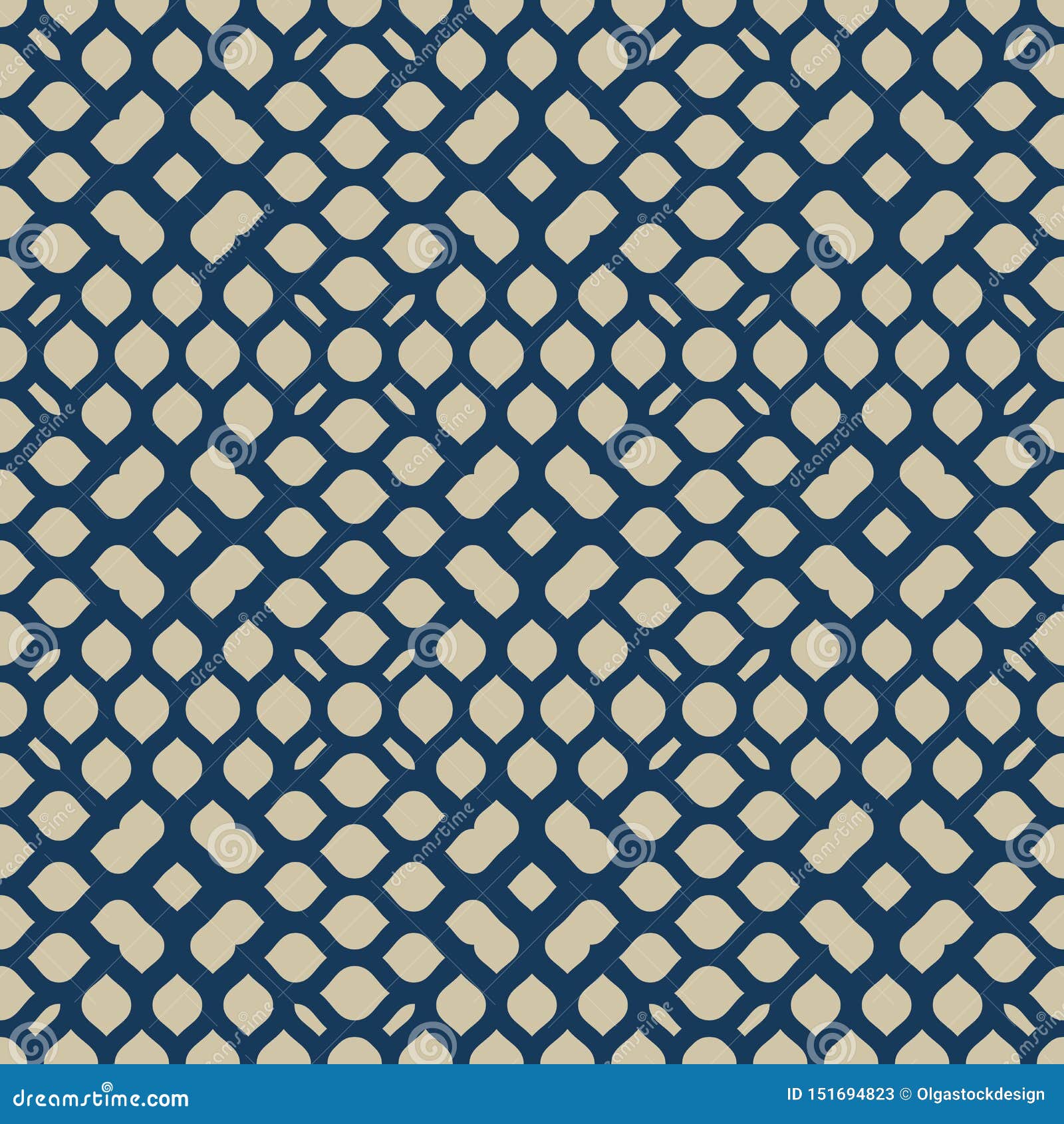 Vector Gold and Blue Abstract Floral Seamless Pattern with Net, Mesh ...
