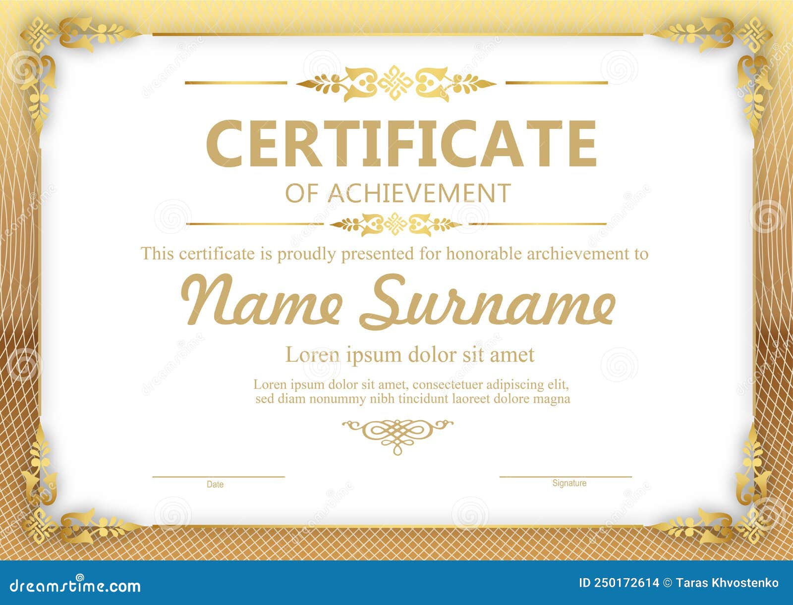 Vector Gold Certificate Template Stock Vector - Illustration of ...