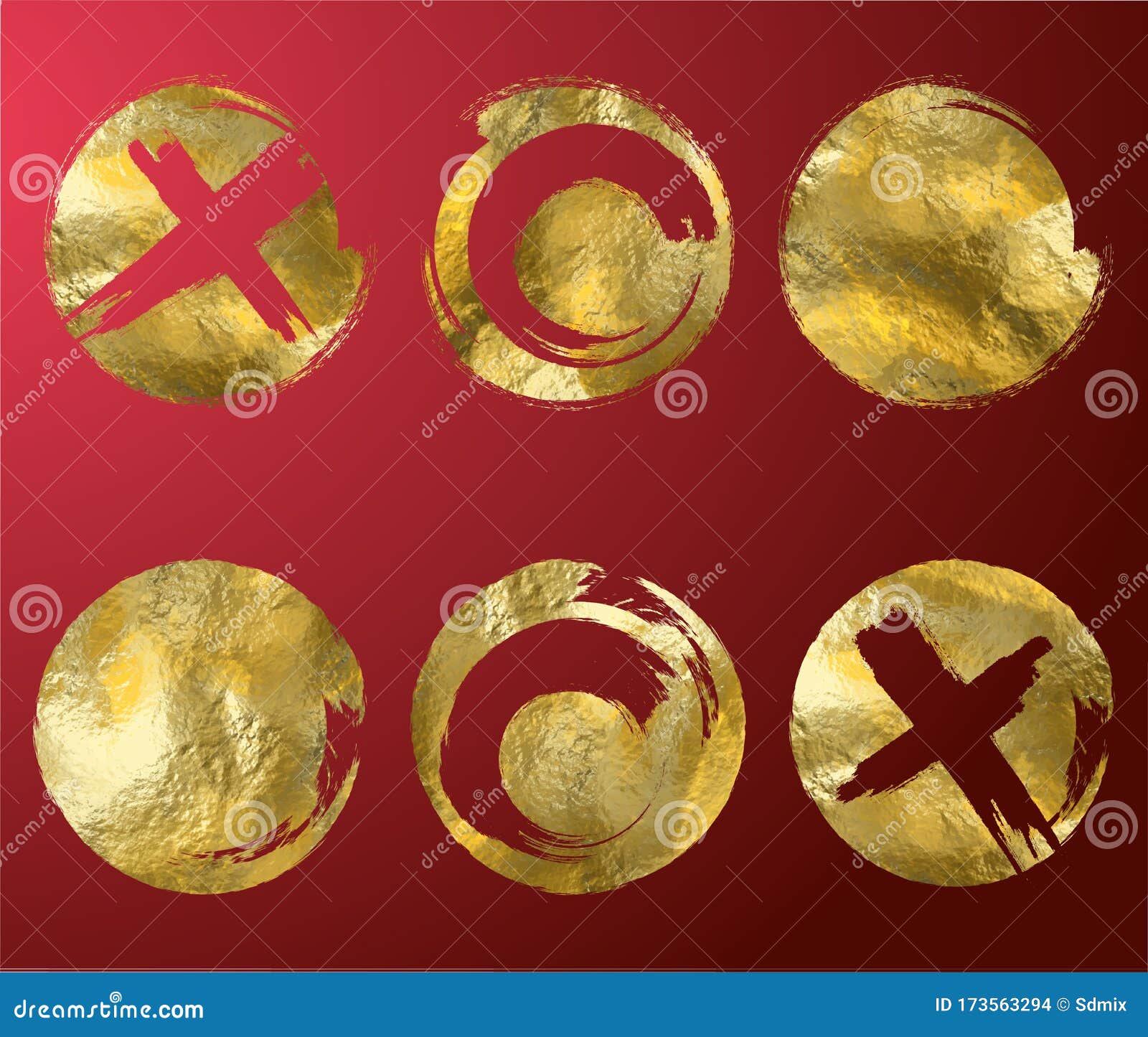 Vector Gold Circle Frame Set. Abstract Vector Stock Vector ...