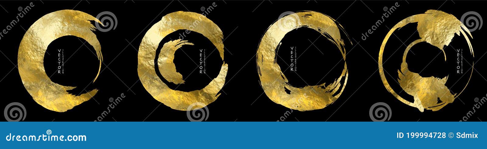 Vector Gold Circle Frame Set Stock Vector - Illustration of icon ...