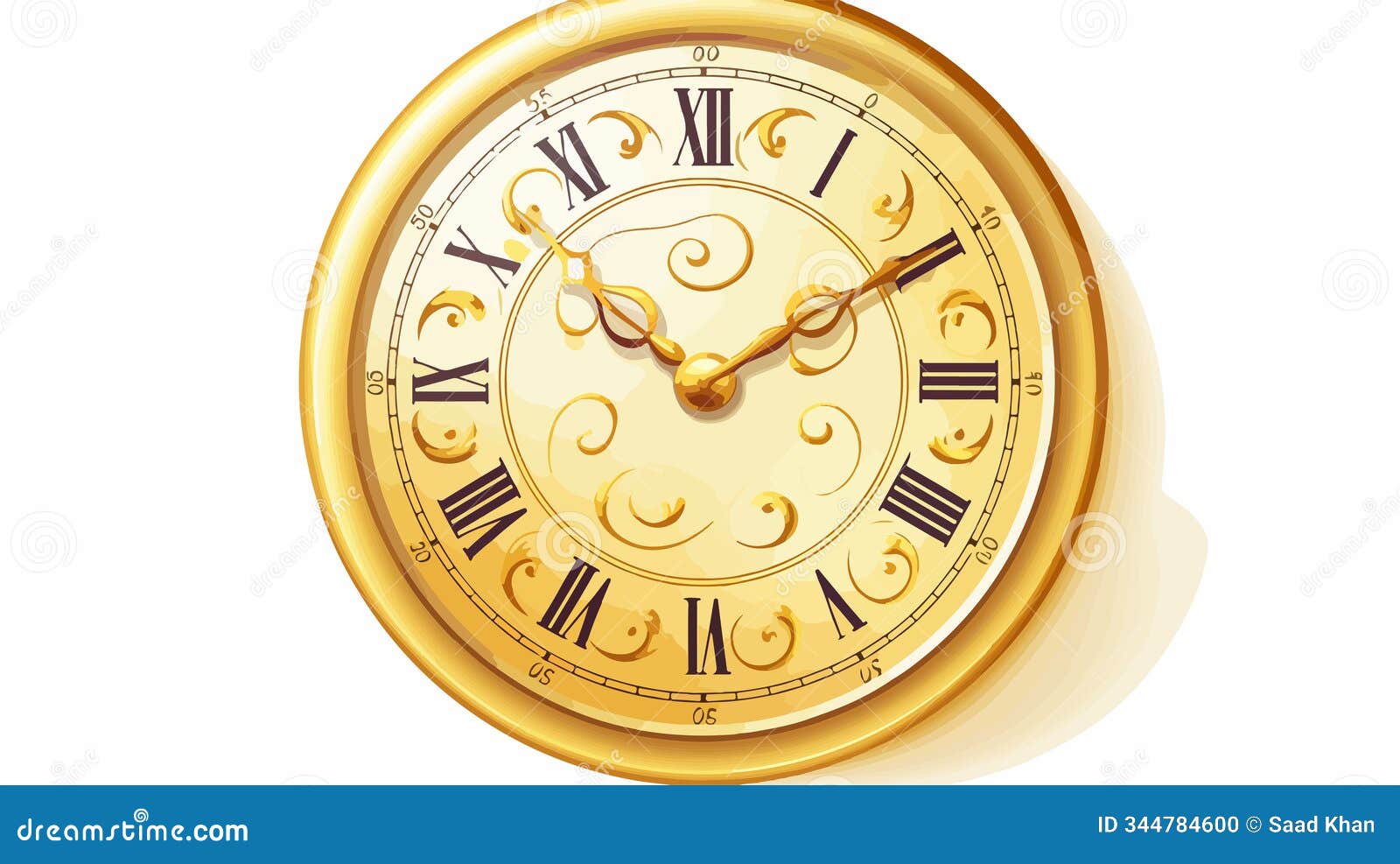 Vector Gold Color Wall Clock Cartoon Vector Illustration Stock Vector ... Vector Gold Color Wall Clock Cartoon Vector Illustration Stock Vector ...
