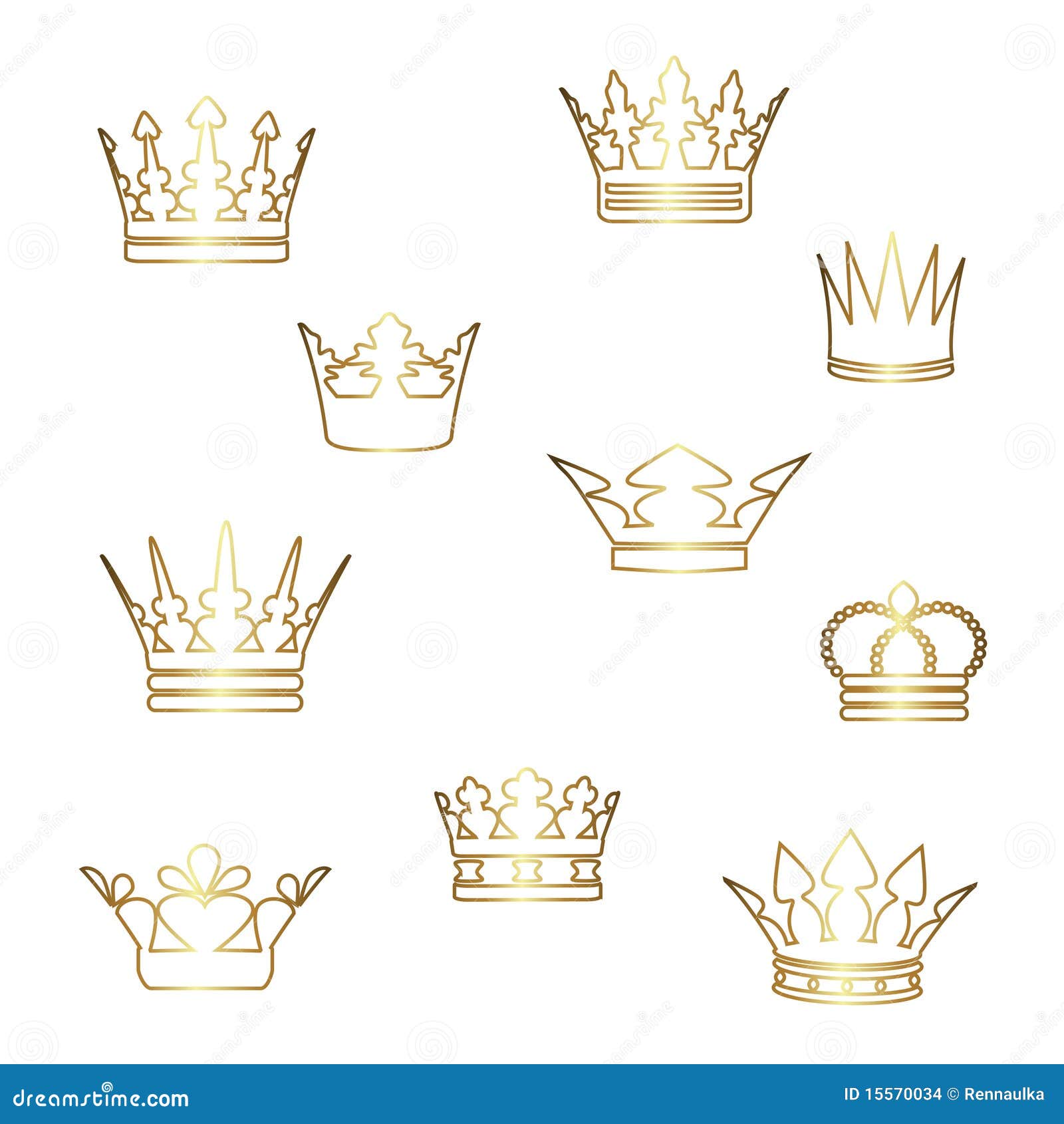 Vector gold crowns stock vector. Illustration of class - 15570034