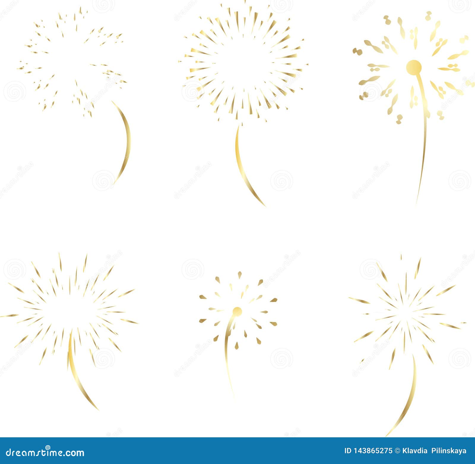 Vector Gold Firework on White Background Stock Vector - Illustration of ...