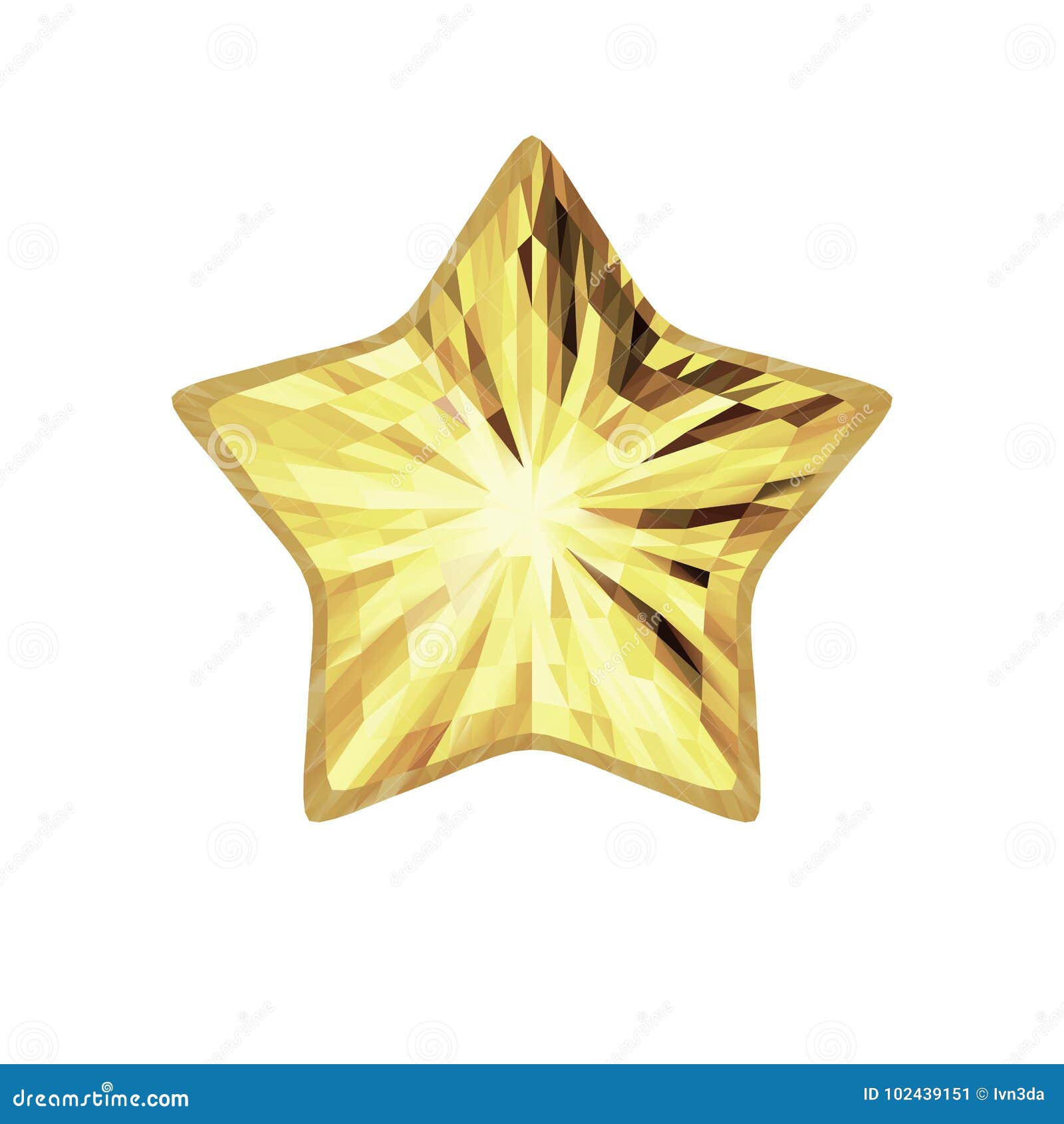 Vector Gold Five Pointed Star Isolated on White Background Stock Vector ...