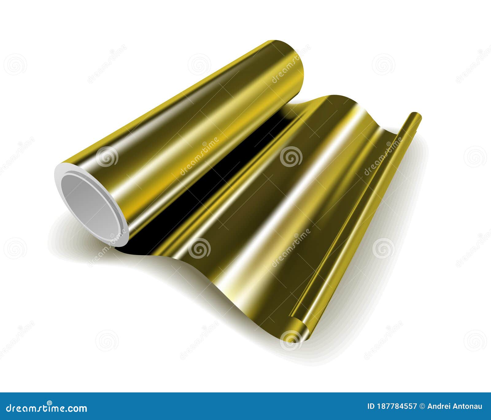 Foil Roll Set Vector. Aluminium, Metal, Gold, Baking Paper. Close Up ...