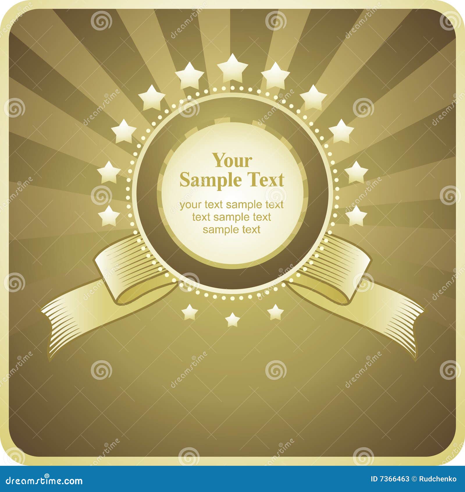Vector gold frame stock vector. Illustration of award - 7366463