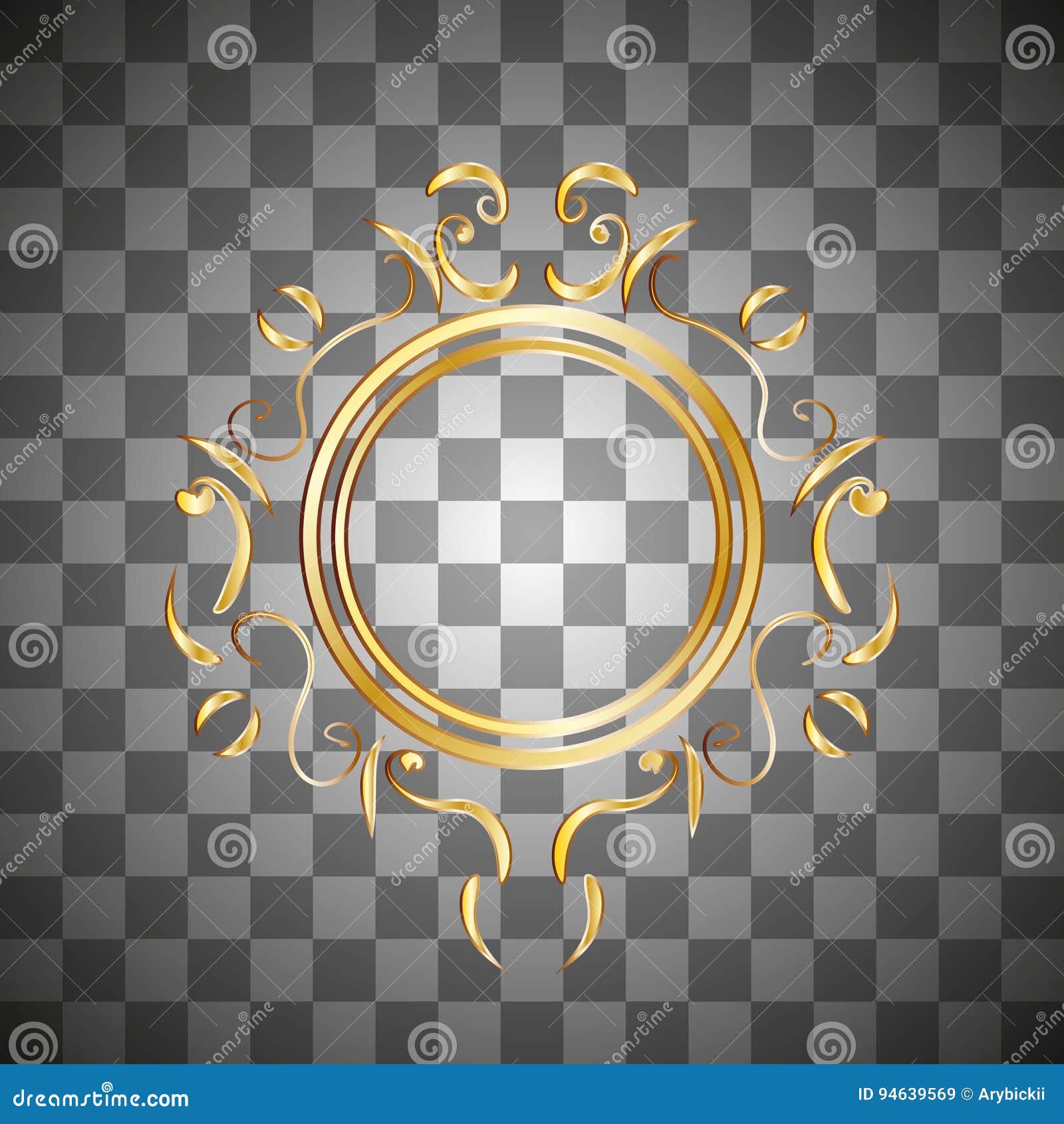 Vector Gold Frame on Background. Stock Vector - Illustration of vector ...