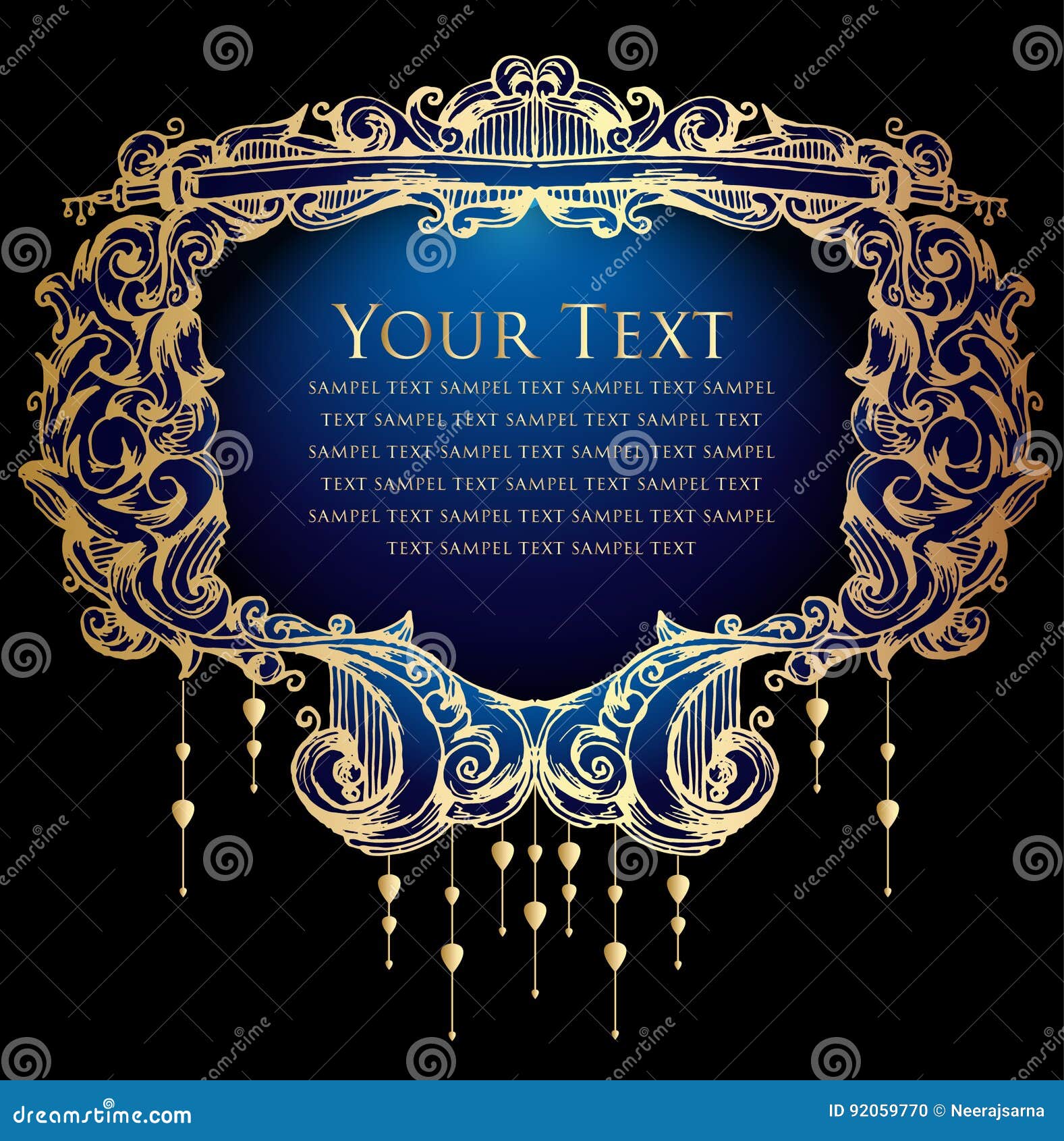 Vector Gold Frame/badge 1 for Card Stock Vector - Illustration of ...