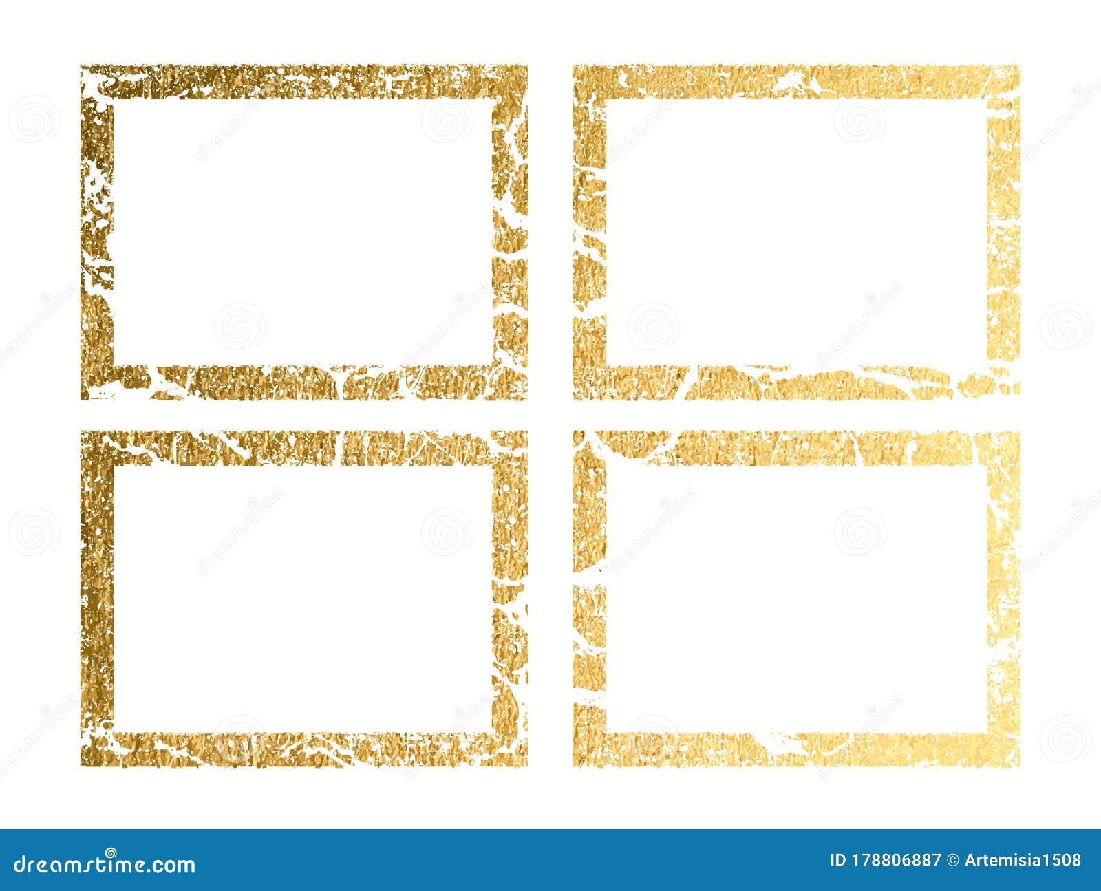 Vector Gold Frame with Border Frame. Golden Artistic Design Element ...