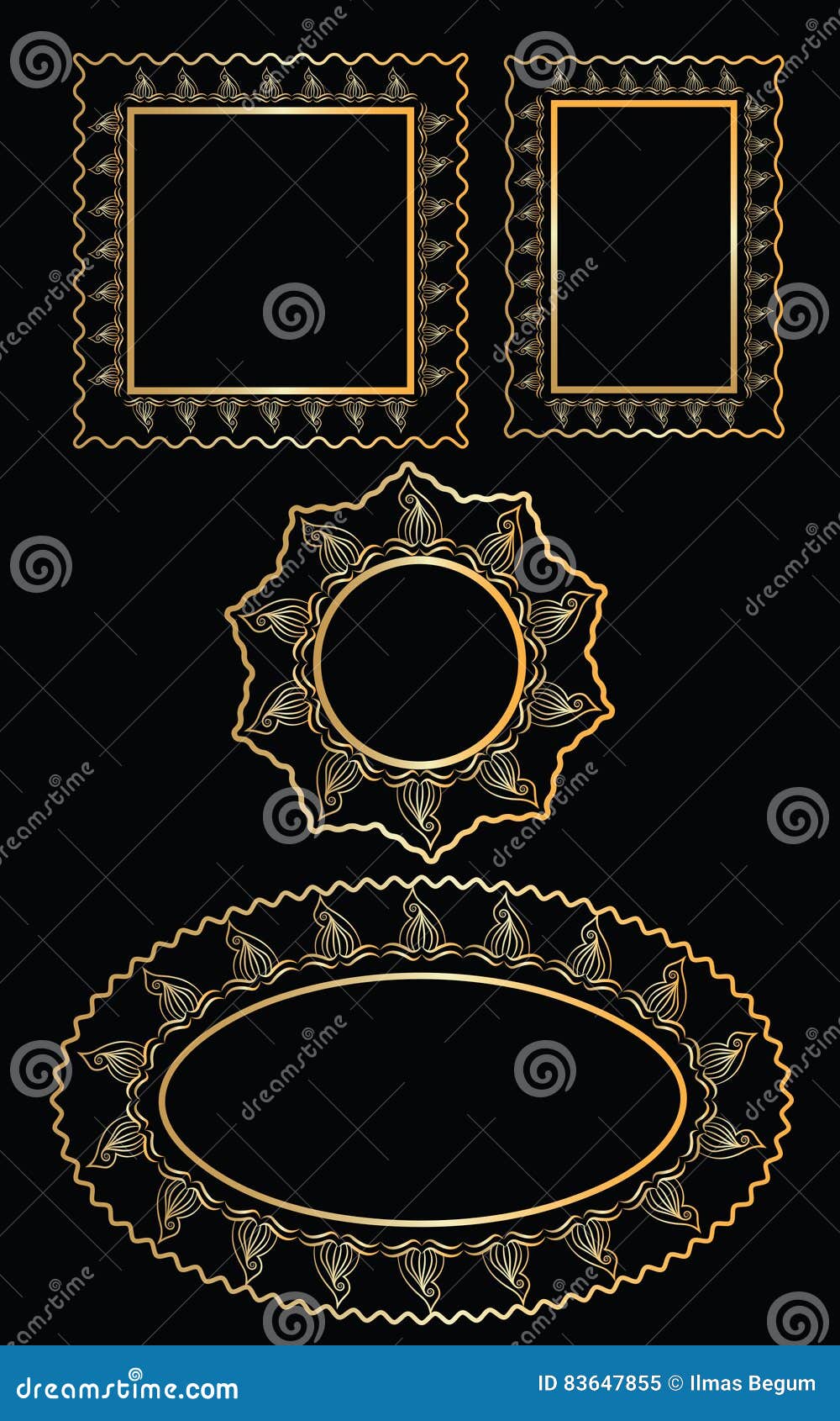 Vector Gold Frame Design stock vector. Illustration of modern - 83647855
