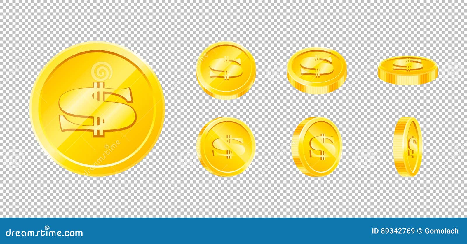 Vector Gold Game Coin Set Isolated. Design Templates in Eps10. Stock ...