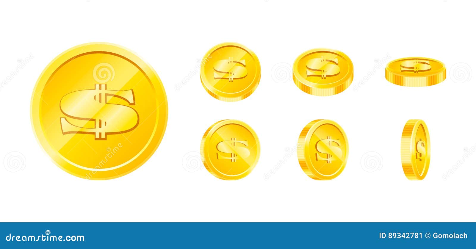 Vector Gold Game Coin Set Isolated. Design Templates in Eps10. Stock ...