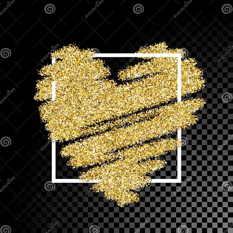 Vector Gold Glitter Particles Heart Stock Illustration - Illustration ...