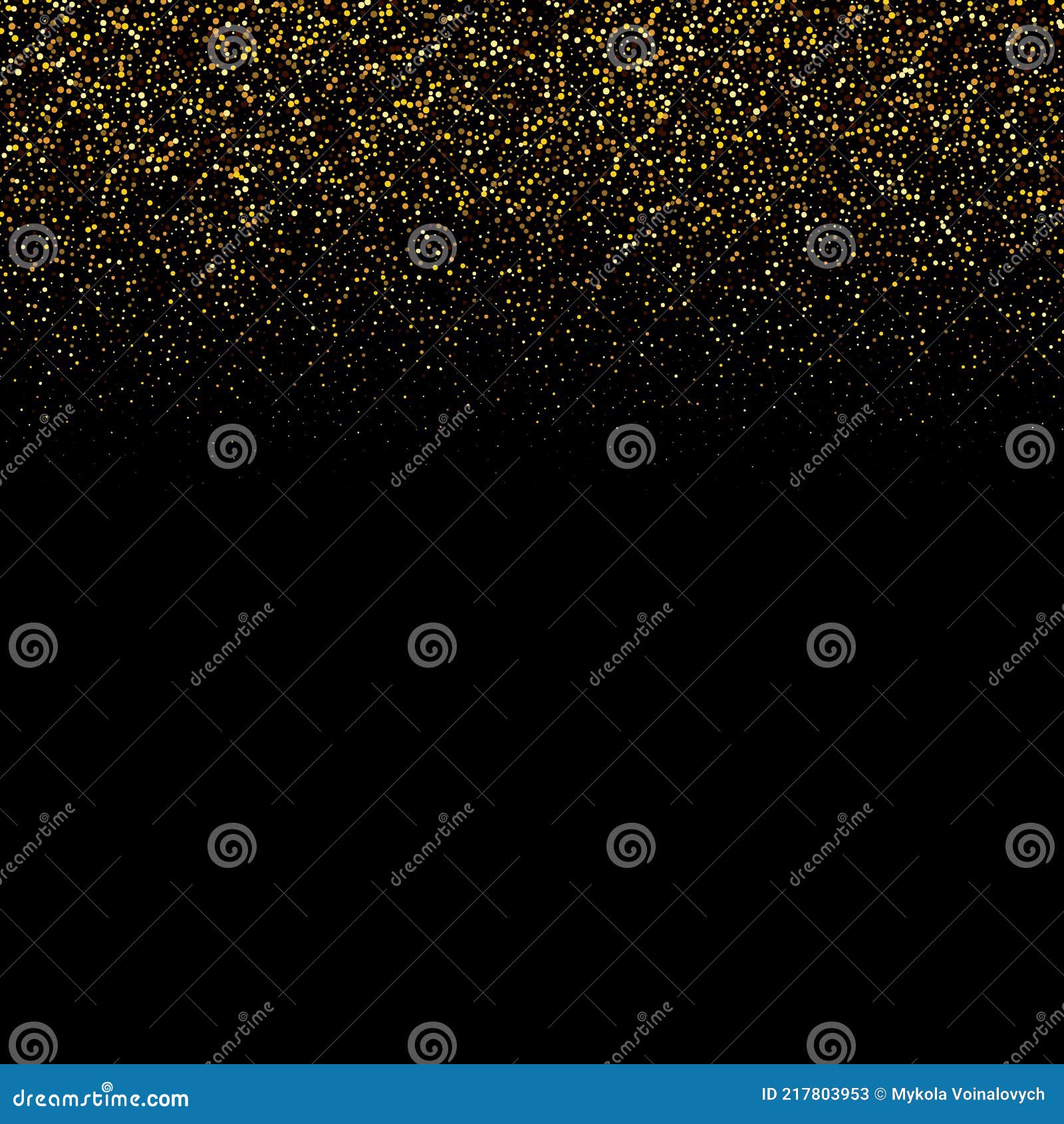 Vector Gold Glitter Sparkle Particles Background Effect on Black ...