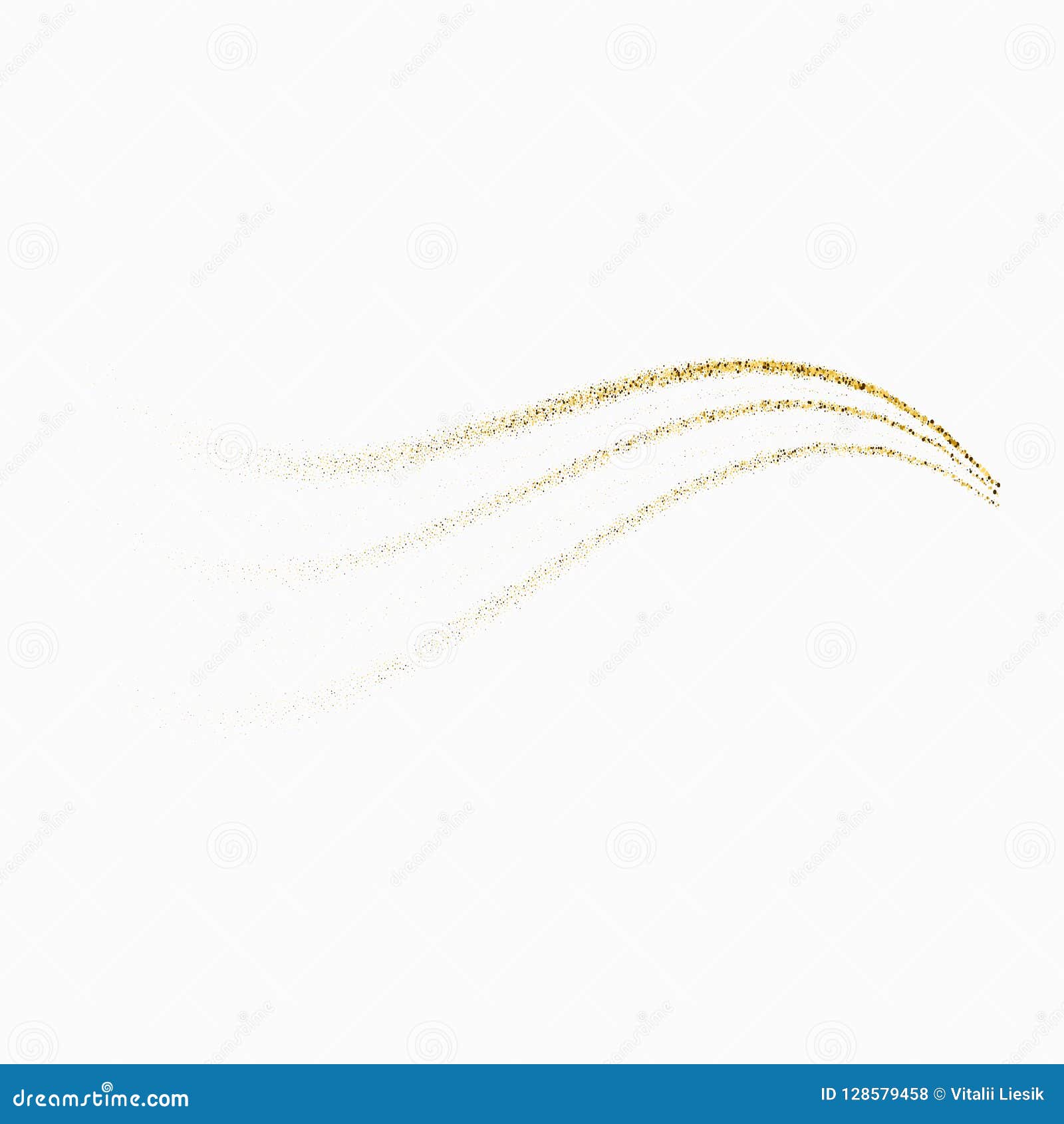 Vector Gold Glitter Wave Abstract Background, Golden Sparkles on White ...