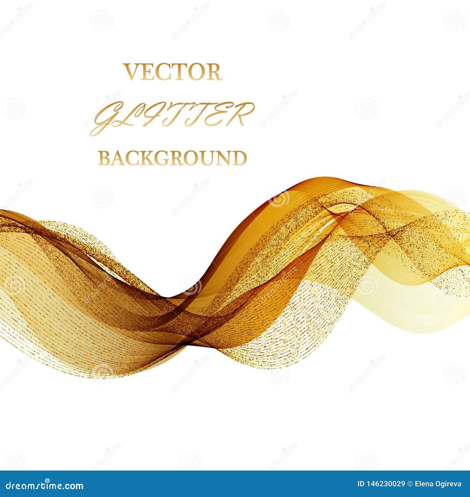 Vector Gold Glitter Wave Abstract Background, Golden Sparkles on White ... Vector Gold Glitter Wave Abstract Background, Golden Sparkles on White ...