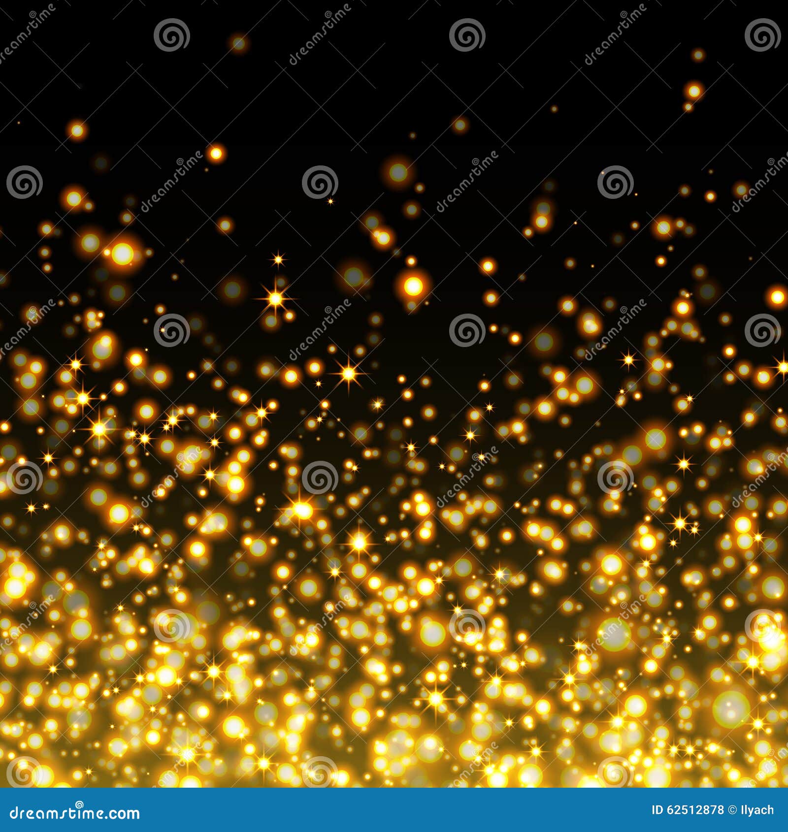 Gold Glittering Spiral Star Dust Trail Sparkling Particles On ...