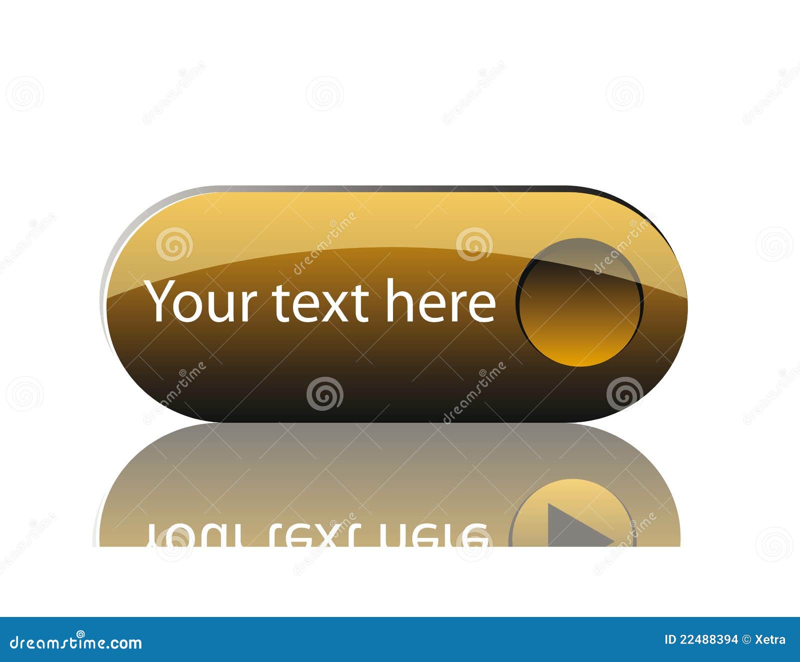 Vector gold glossy button stock vector. Illustration of background ...