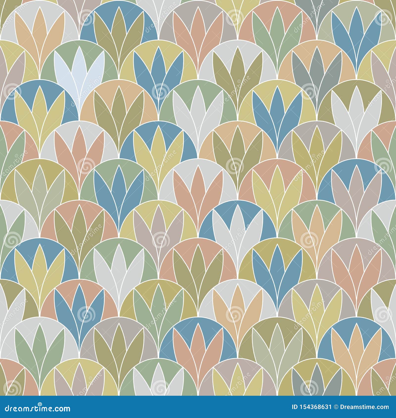 Vector Gold Green Peach Blue Gray Abstract Plants Texture Seamless ...