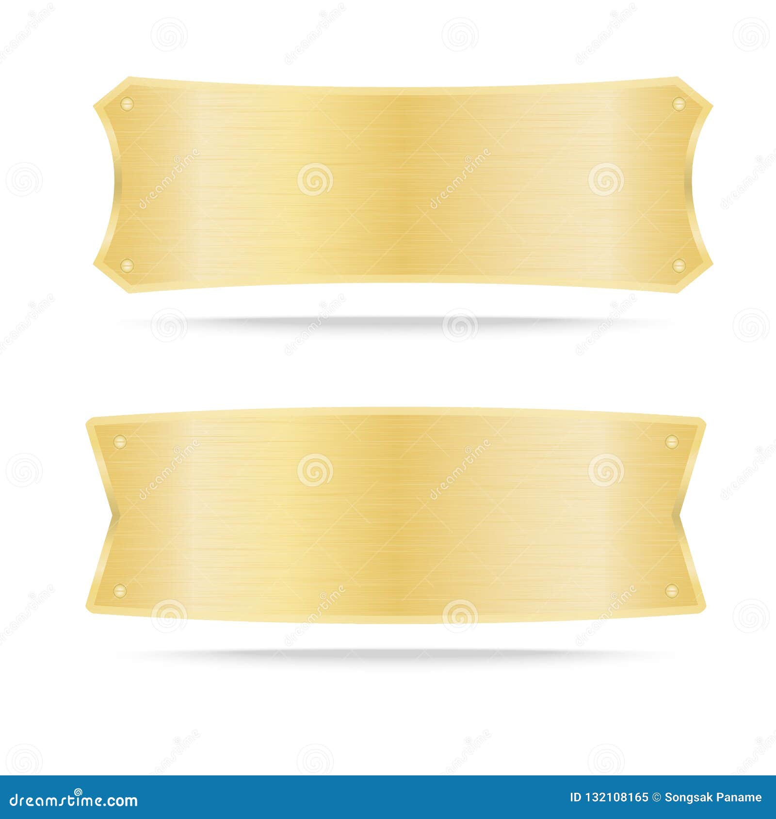 Vector Gold Label Metal or Metallic Gold Name Plate Stock Vector ...